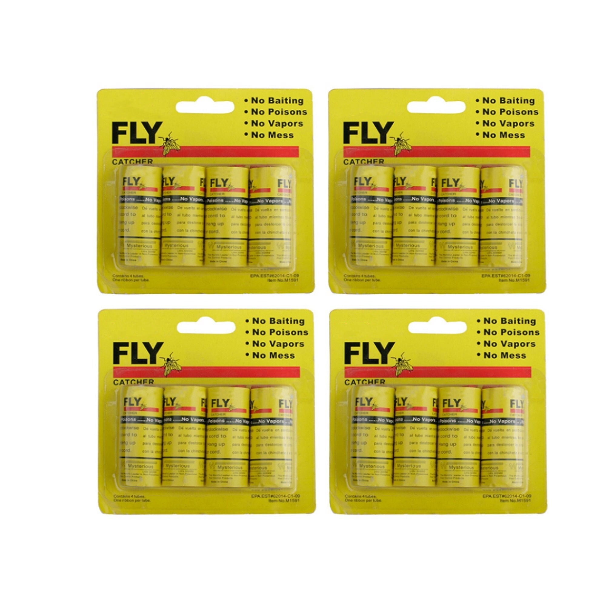 Wattne 16 Pieces Fly Paper Strips, Fly Paper Roll Hanging, Fly Tape ...