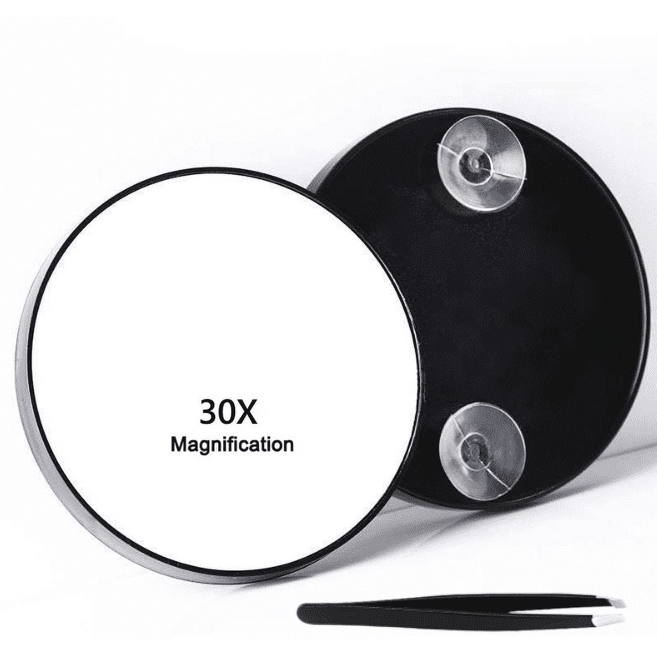 Wattne 30X Magnifying Mirror, Small Magnifying Mirror with Suction Cup ...