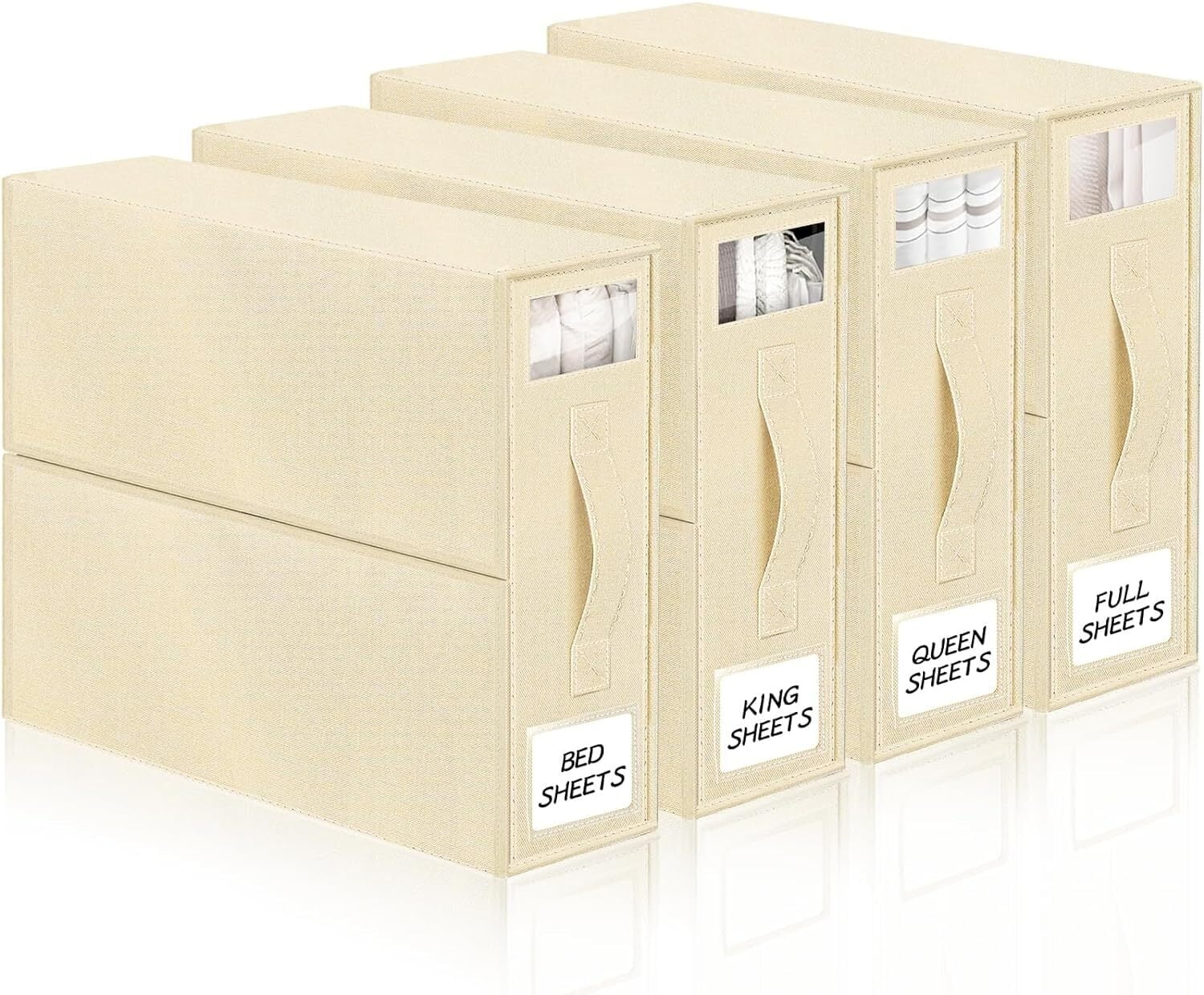 Wattne 4 Pack Bed Sheet Organizers and Storage, Foldable Sheet ...