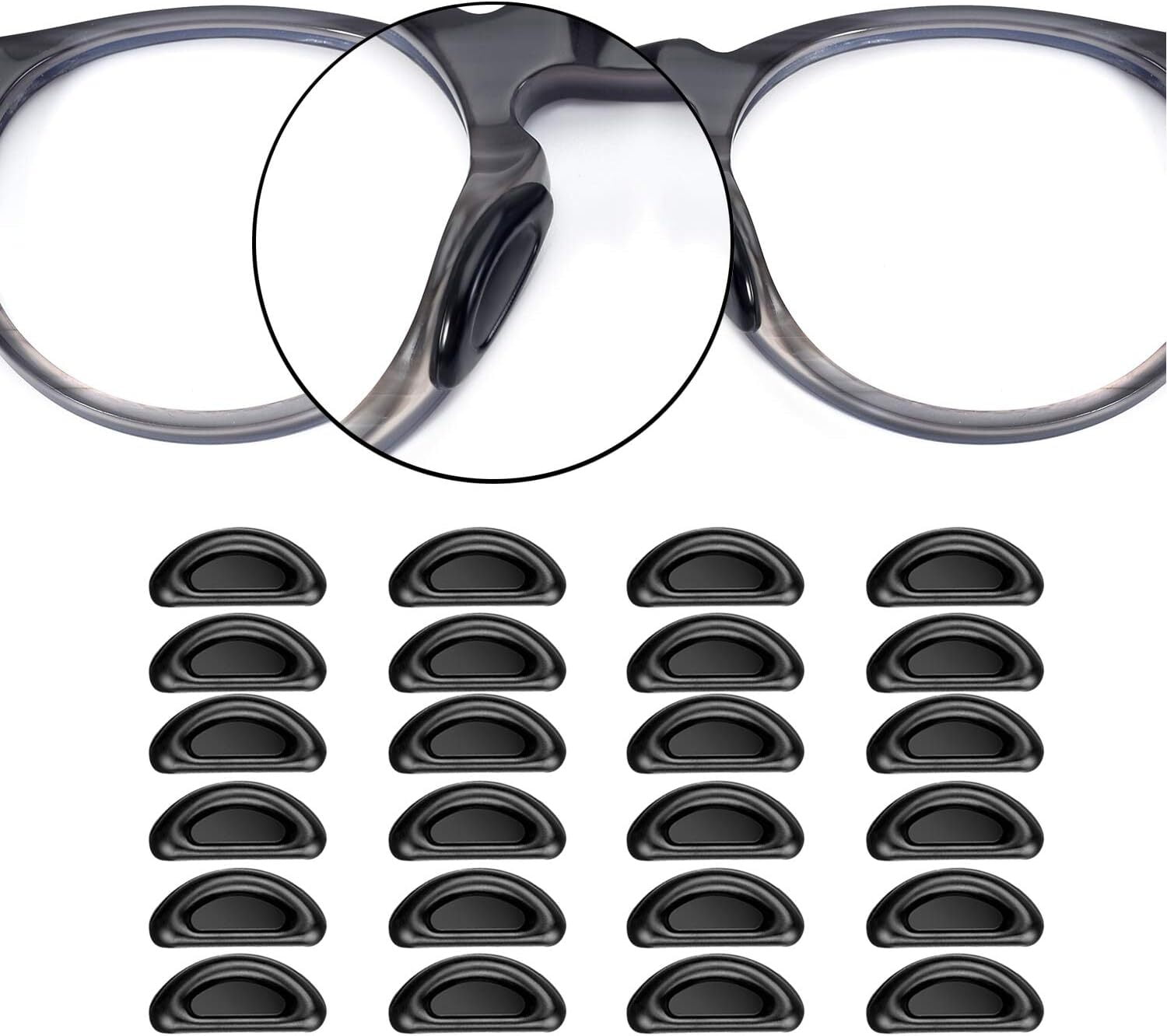 Wattne Eyeglass Nose Pads, Soft Silicone Adhesive Air Chamber Glasses ...