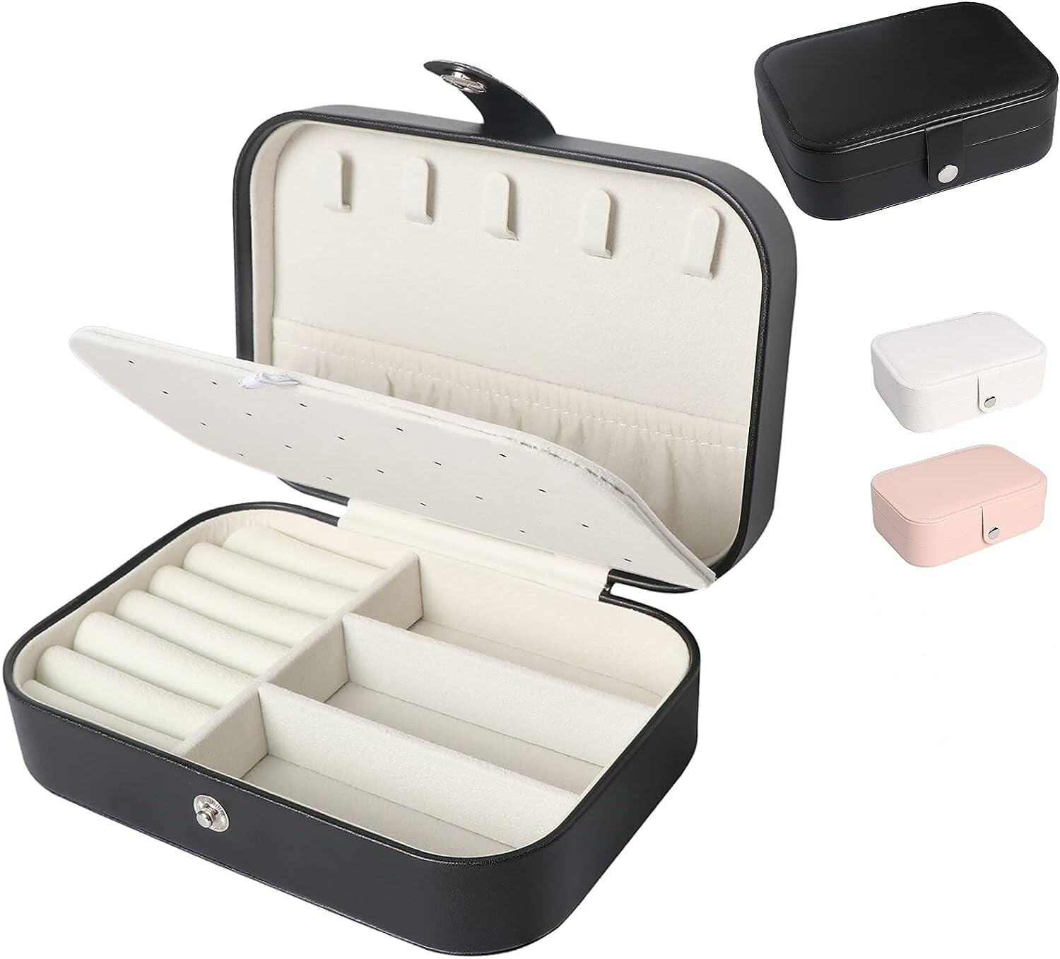 Wattne Travel Jewelry Box, Small Portable Jewelry Organizer Mini ...