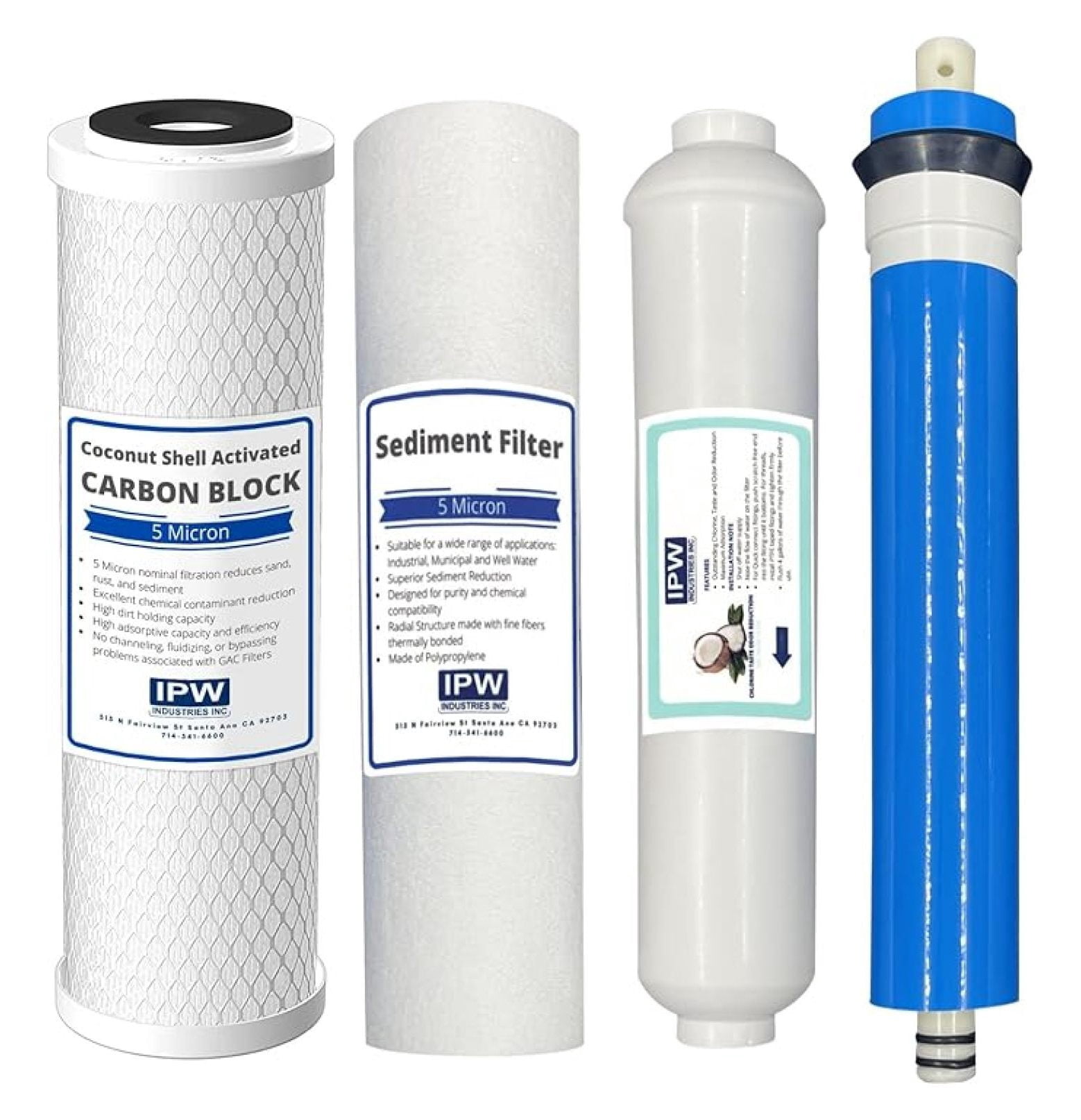 Watts W-415 4-Stage Reverse Osmosis Water Filter Replacement Set ...