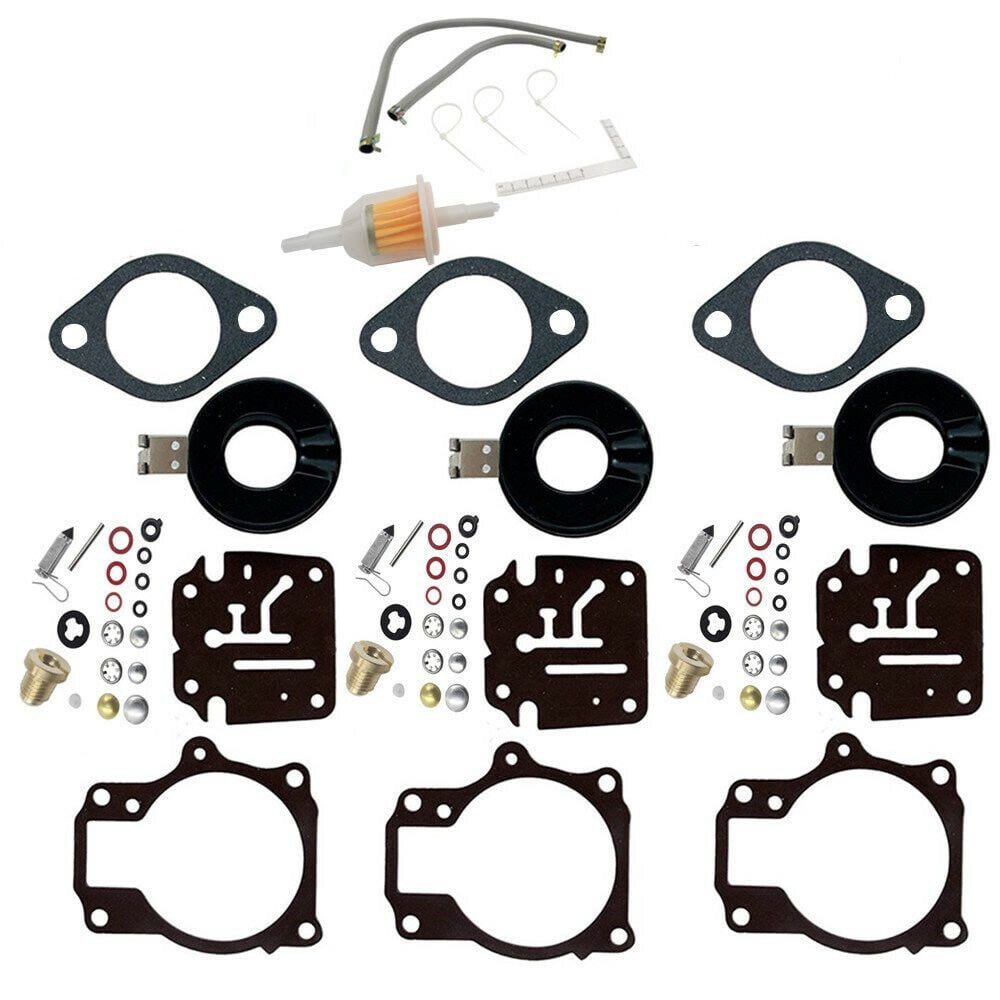 Wauebuly 3Sets Carburetor Rebuild Kit for Evinrude Johnson 398729 ...