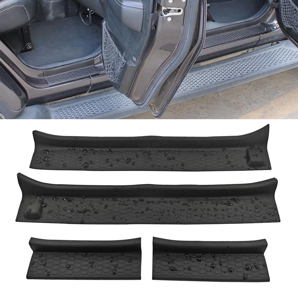 Wauebuly Door Sill Guards Kit Front/Rear Rubber Door Entry Guards ...