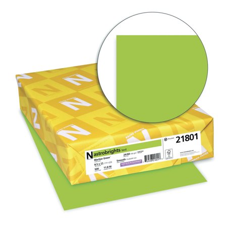 SKILCRAFT, NSN3982682, Neon Colored Copier Paper, 500/Ream, Neon Green ...