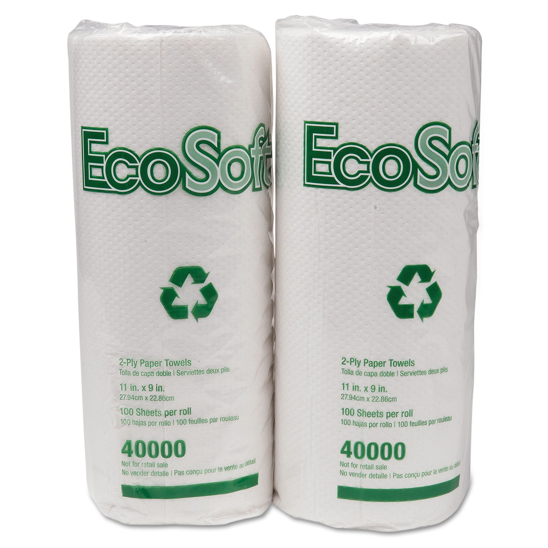 Wausau EcoSoft 11x9 Household Roll Paper Towels, White, 100 count ...