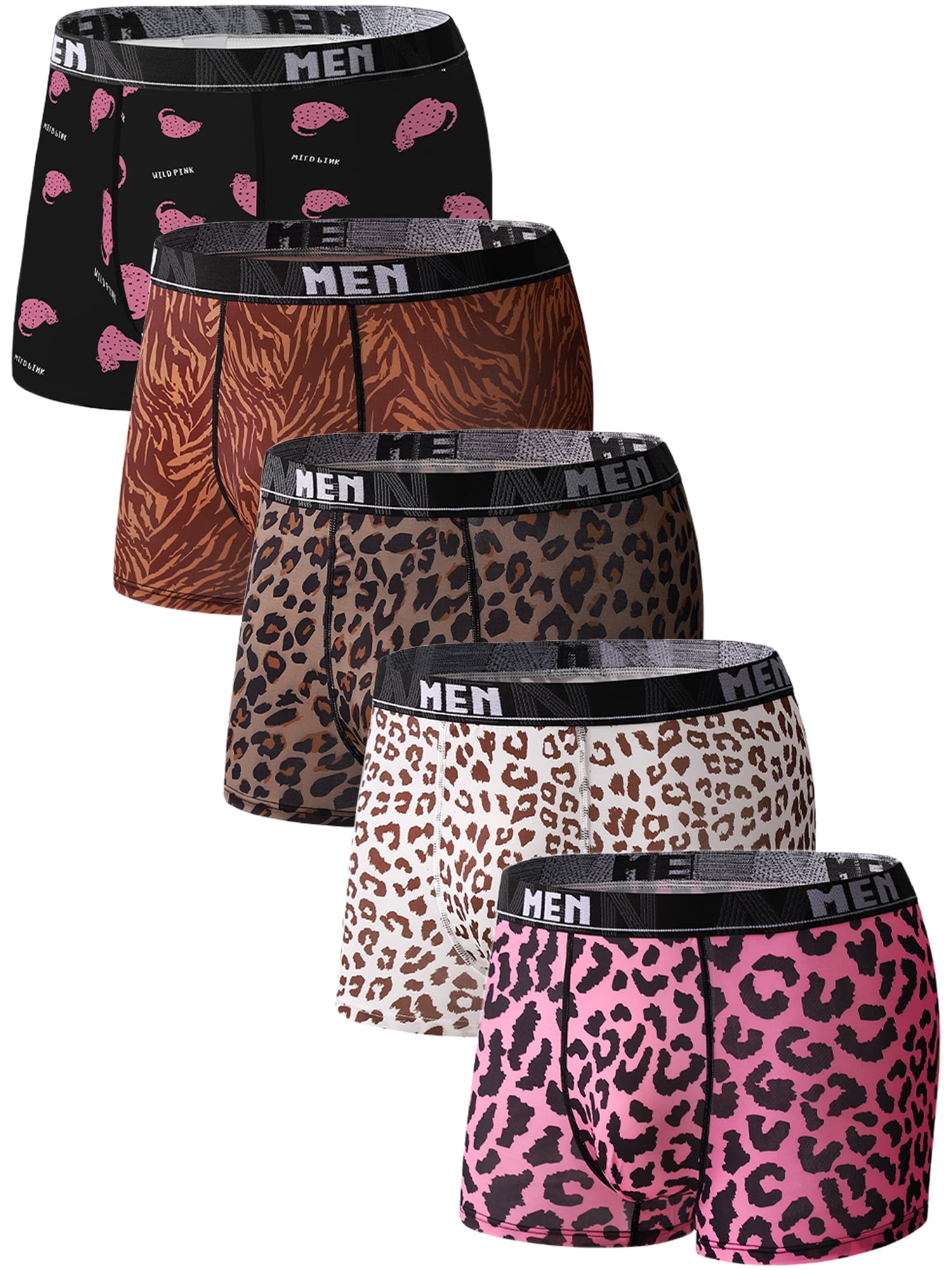 Wausea Mens Trunk Underwear Boxer Briefs Short Leg Comfortable ...