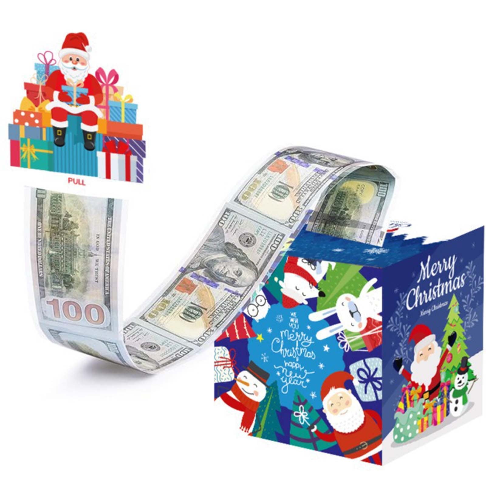 Kedshhgu Christmas Money Box for Cash Gift Pull with 50Pcs Transparent ...