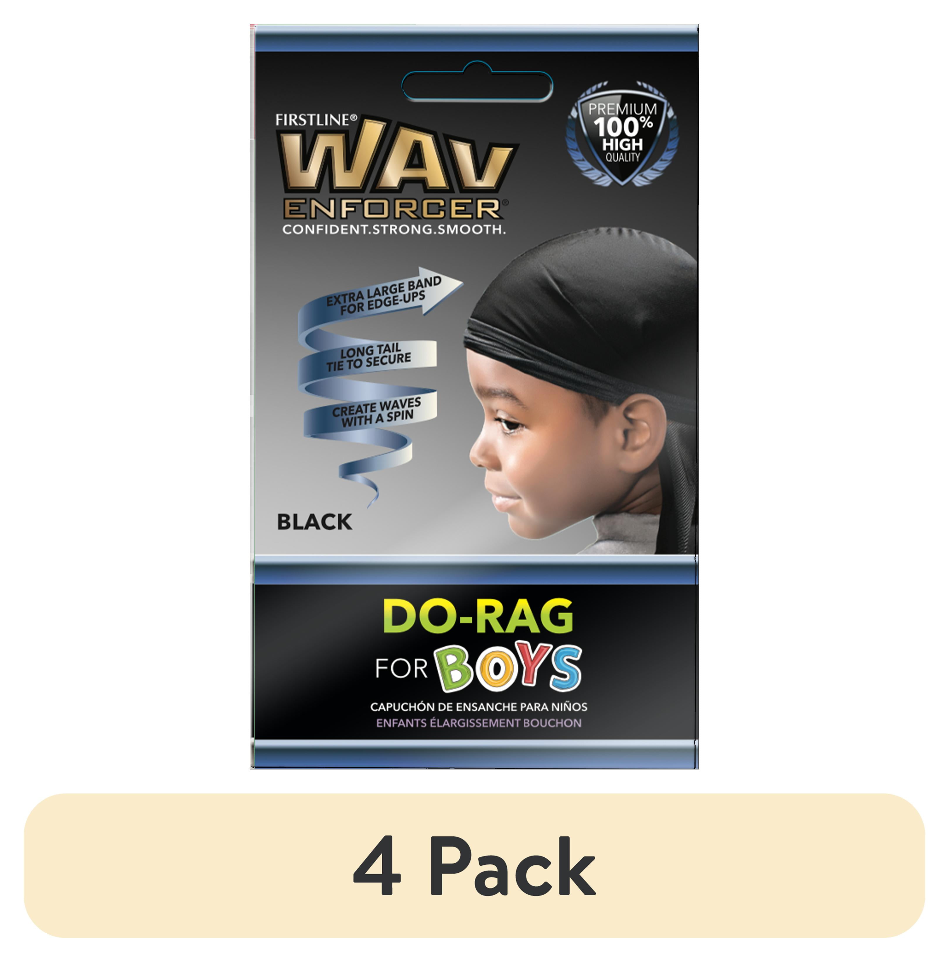 (4 pack) WavEnforcer Boys Do-Rag Black - Walmart.com