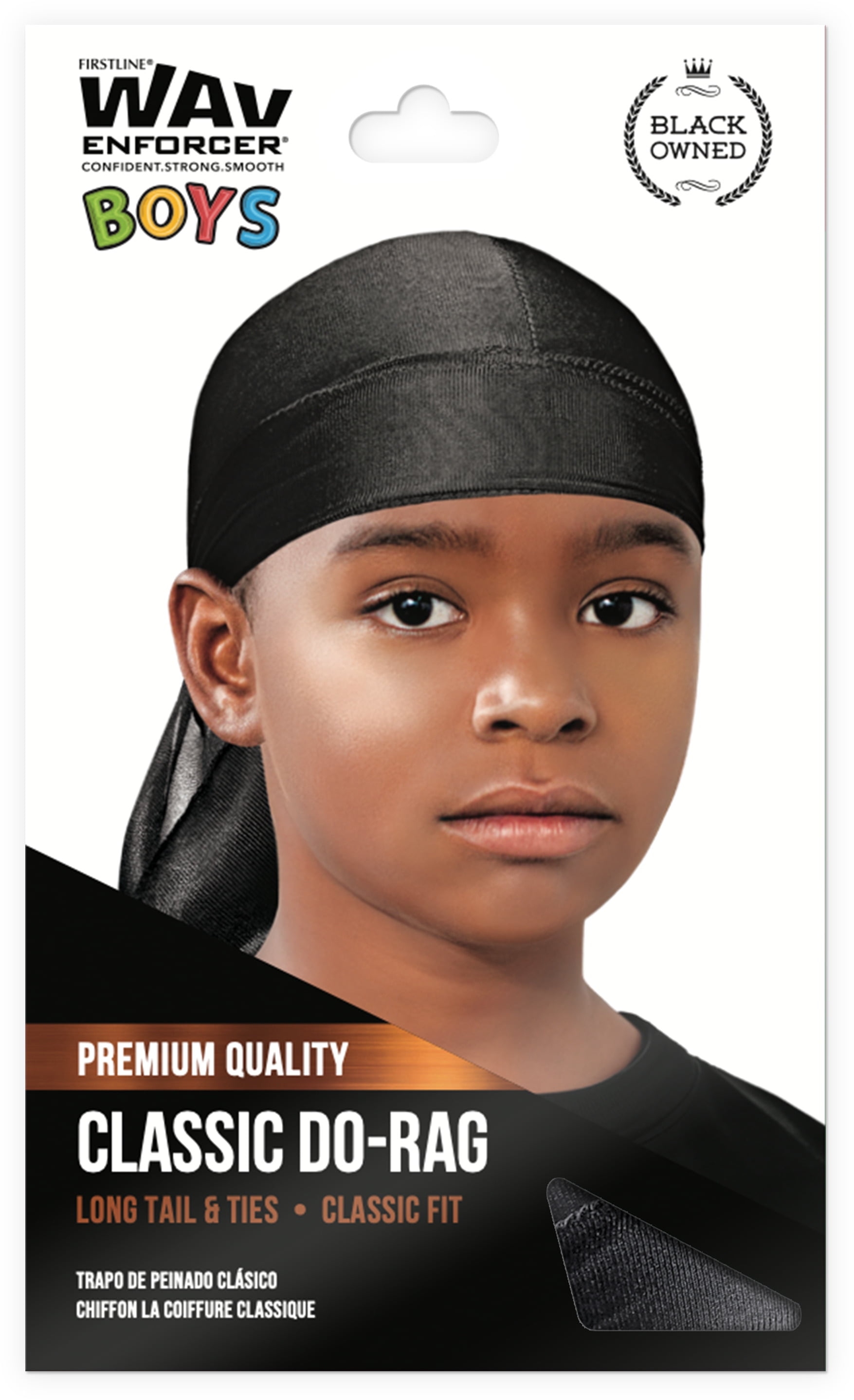 WavEnforcer Boys Do-Rag Black Breathable Stretch Fit for Waves ...