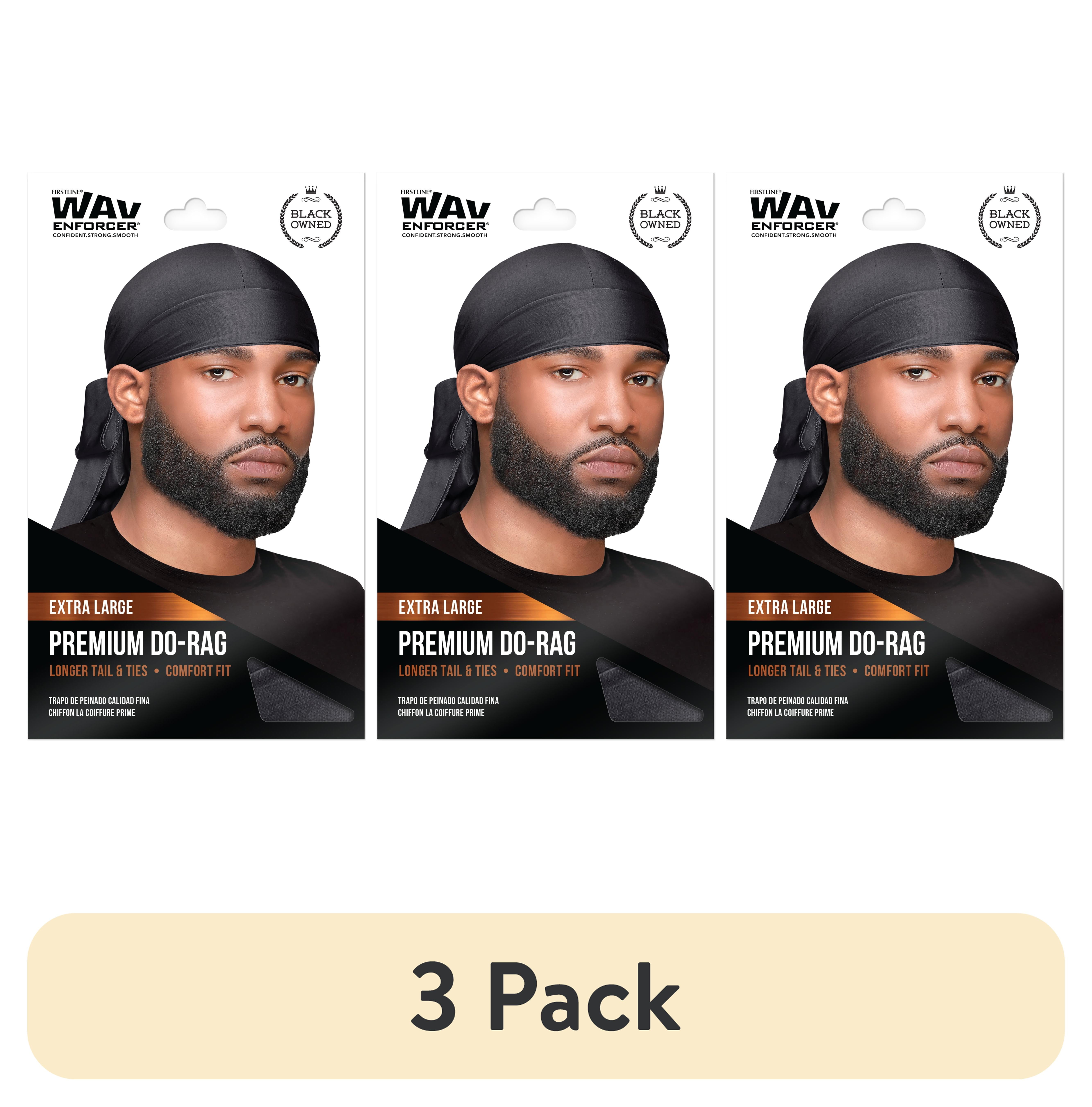 (3 pack) WavEnforcer Premium Do-Rag Black - Walmart.com