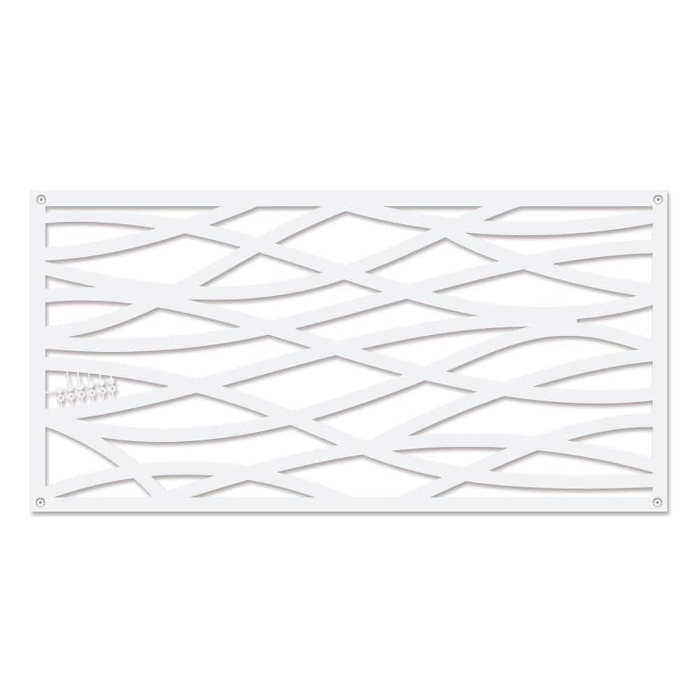 Wave 48 in. x 24 in. White Polypropylene Multi-Purpose Decorative Panel ...