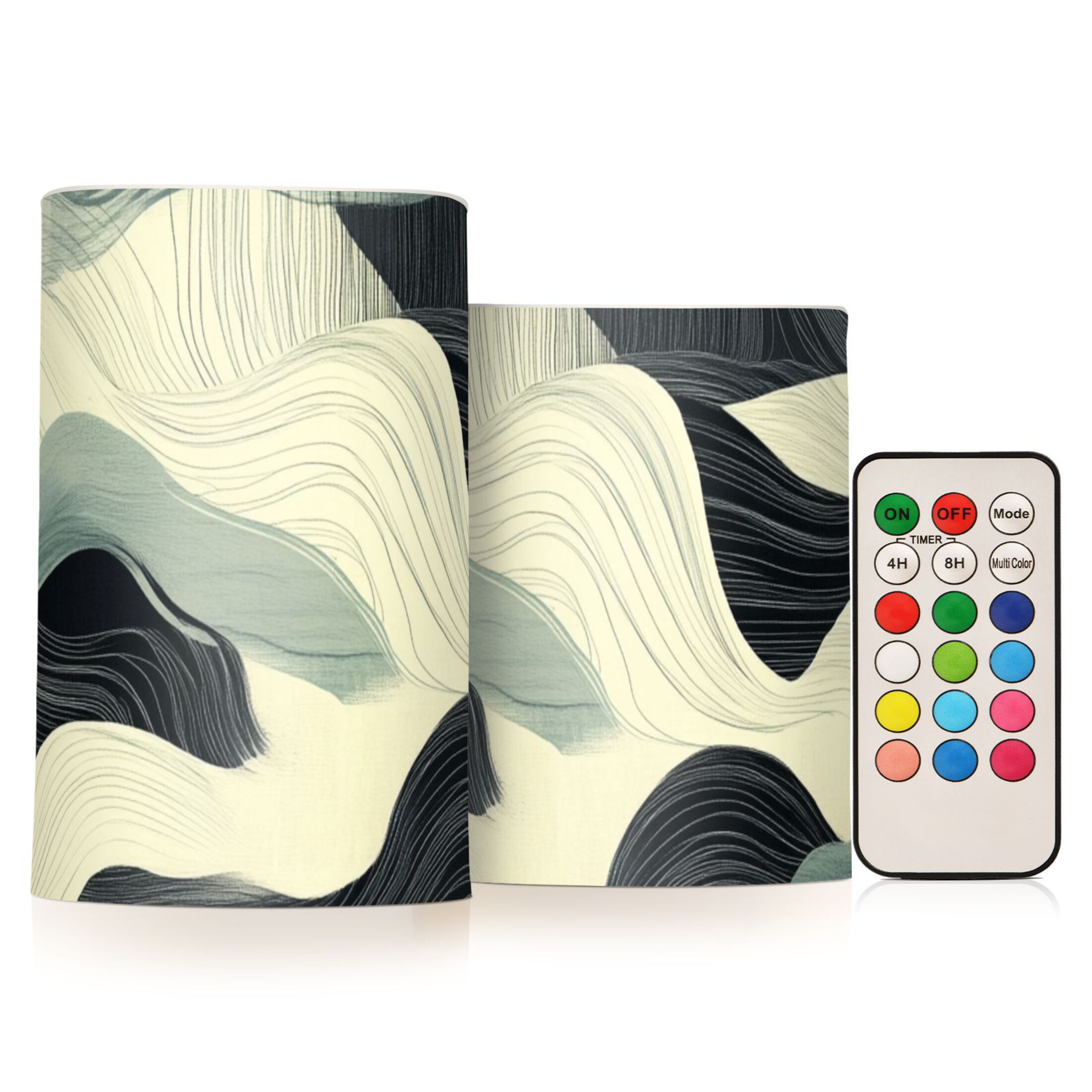 Wave Abstract Art Flickering Flameless Candles Battery Operated with ...