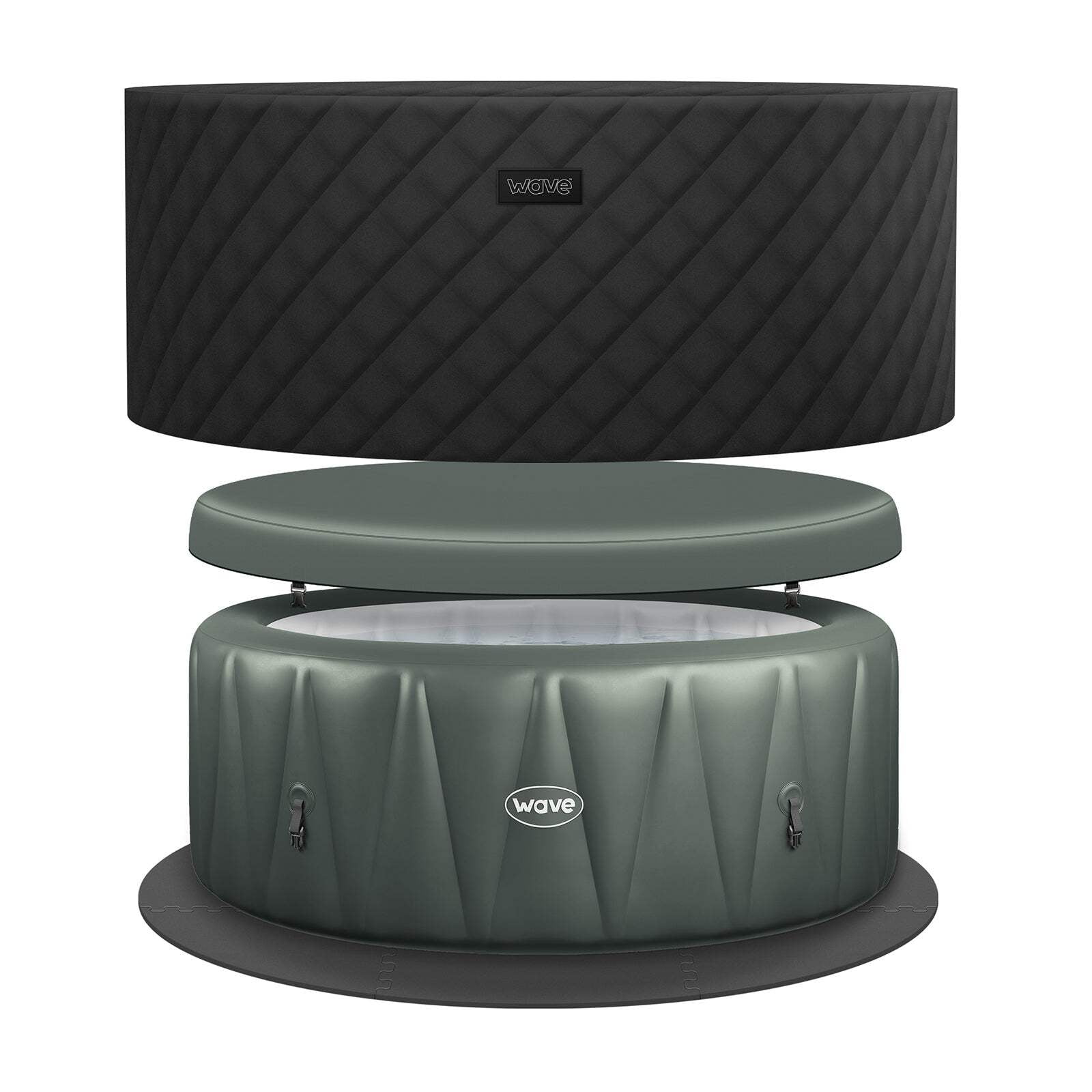 Wave Atlantic Inflatable 6-Person Round Hot Tub EnergySave Bundle with ...