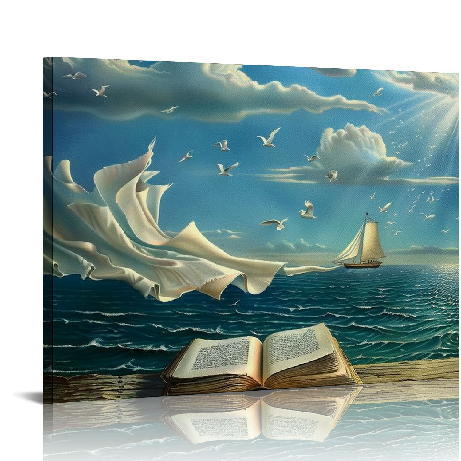 Wave Book Poster - Salvador Dali Canvas Wall Art - Surrealism Prints ...