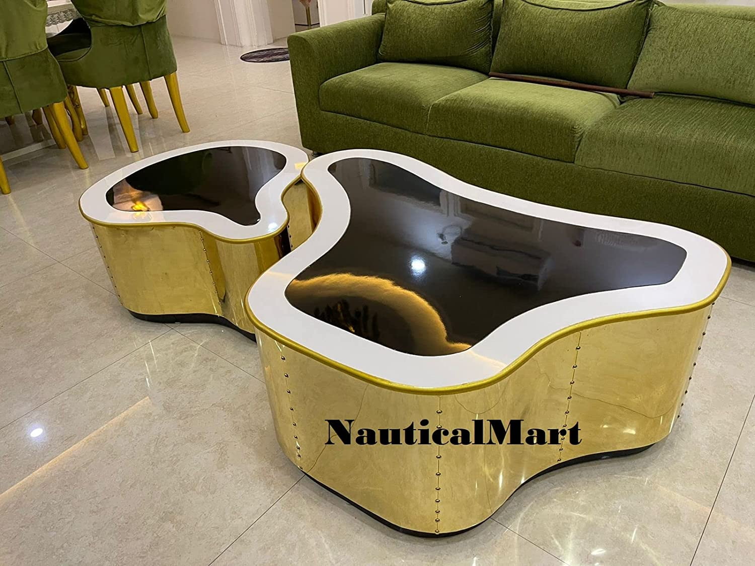 Wave Center Table Golden Coffee Table - Walmart.com