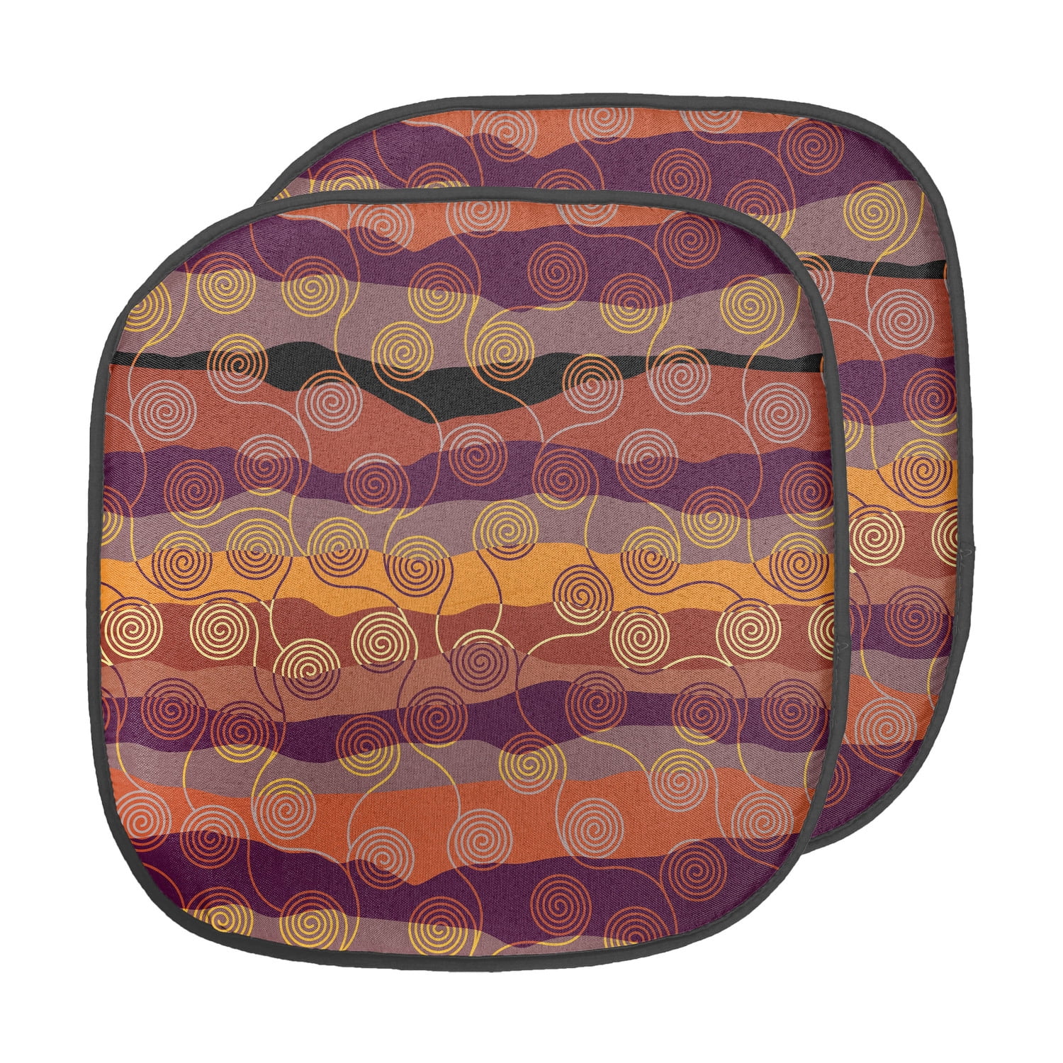 Wave Chair Seating Cushion Set of 2, Style Abstract Zigzag Art with ...