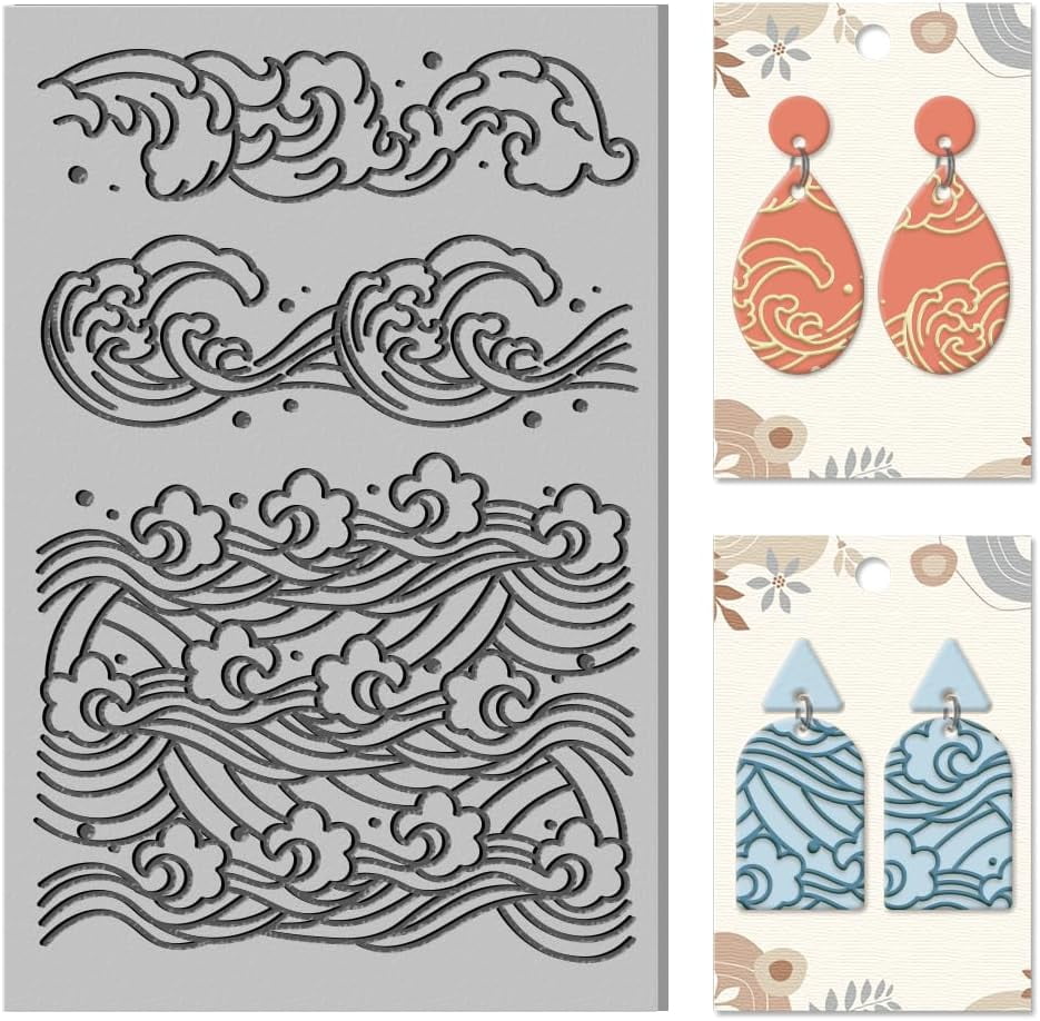 Wave Clay Texture Ocean Mat Clay Modeling Pattern Pad Sea Wave Texture ...