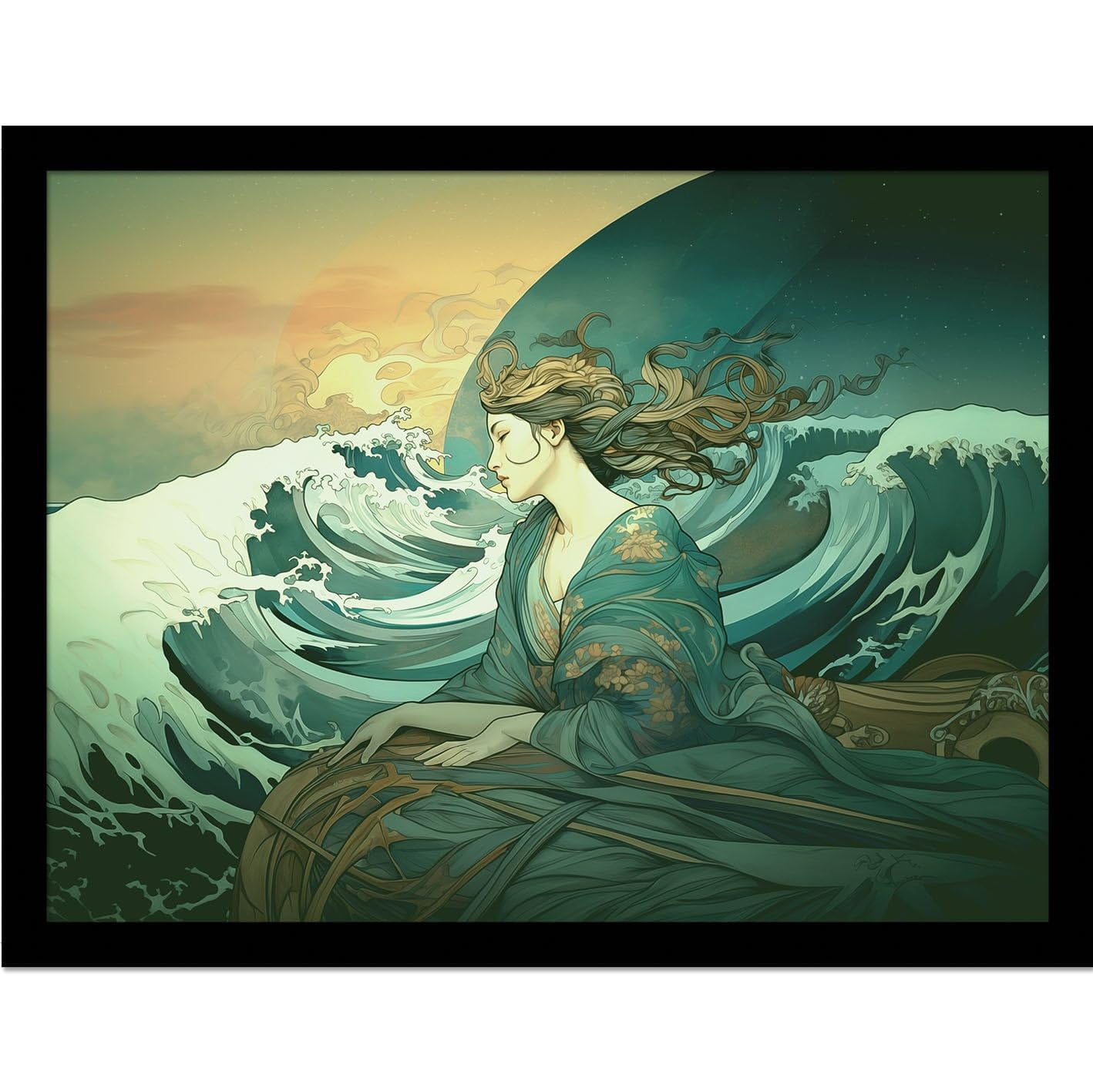 Wave Collection (Nouveau Waves) 30 x 40cm Collector Print (Framed ...