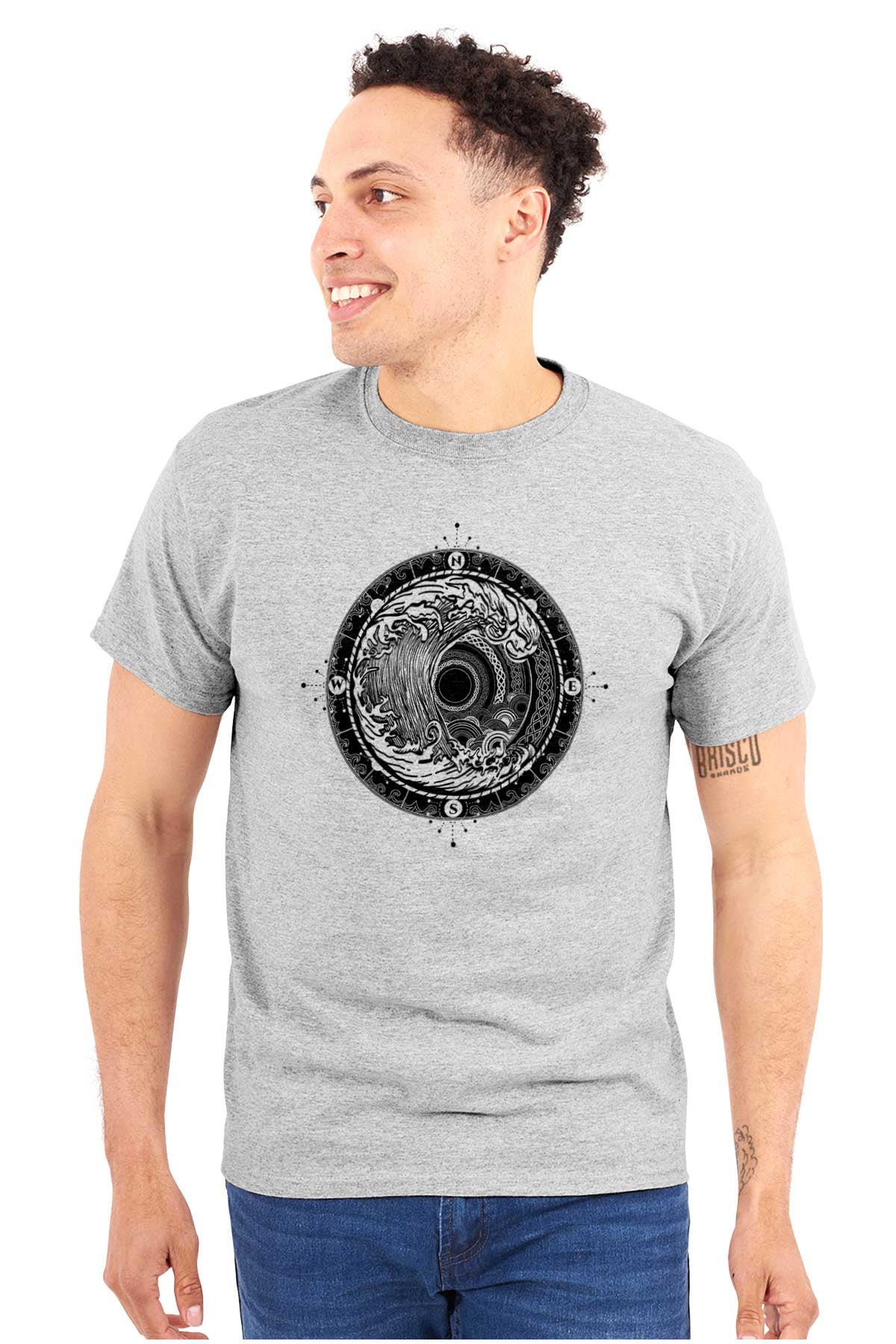Wave Compass Ocean Sea Spiritual Unisex Plus Size Graphic Tee Brisco ...
