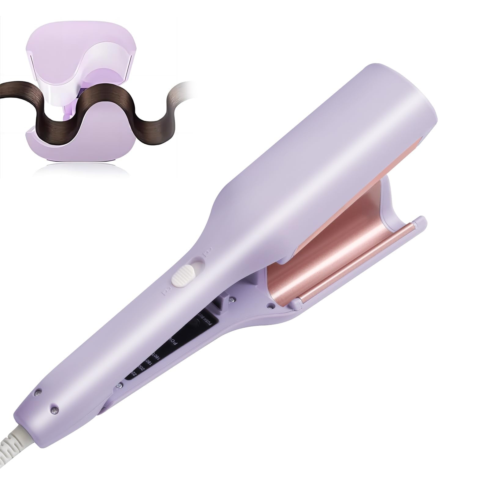 Wave Curling Iron, Anti-Scald Hair Crimper, 2 Barrel Ionic Wavy Hair ...