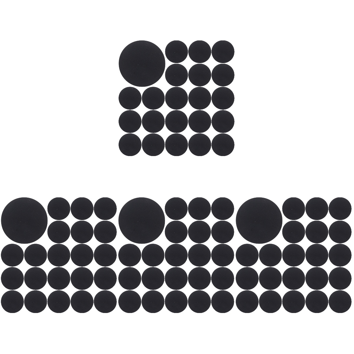 Wave Dot Patch Self-adhesive Outfit Black Felt Stickers Pad Fabric Pads ...