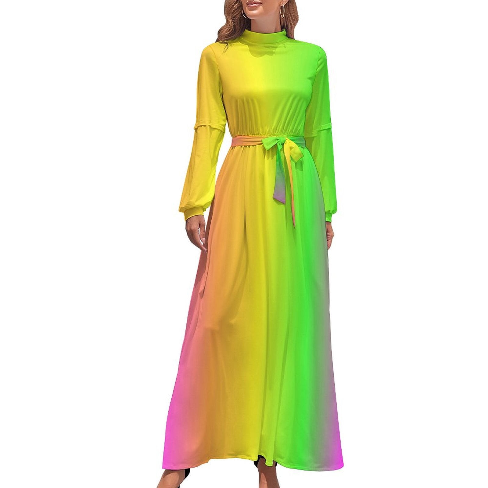 Wave Dress Glittering Swirl Vintage Maxi Dress Aesthetic Boho Beach ...