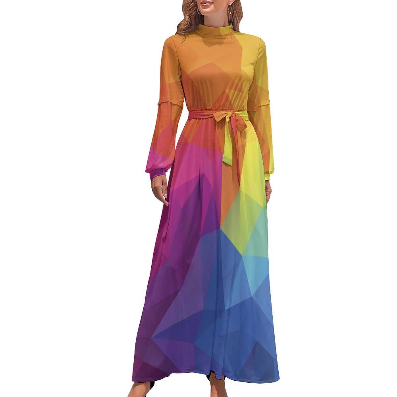 Wave Dress Glittering Swirl Vintage Maxi Dress Aesthetic Boho Beach ...