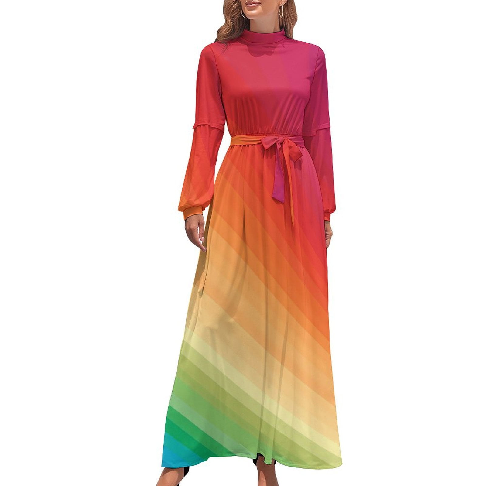 Wave Dress Glittering Swirl Vintage Maxi Dress Aesthetic Boho Beach ...