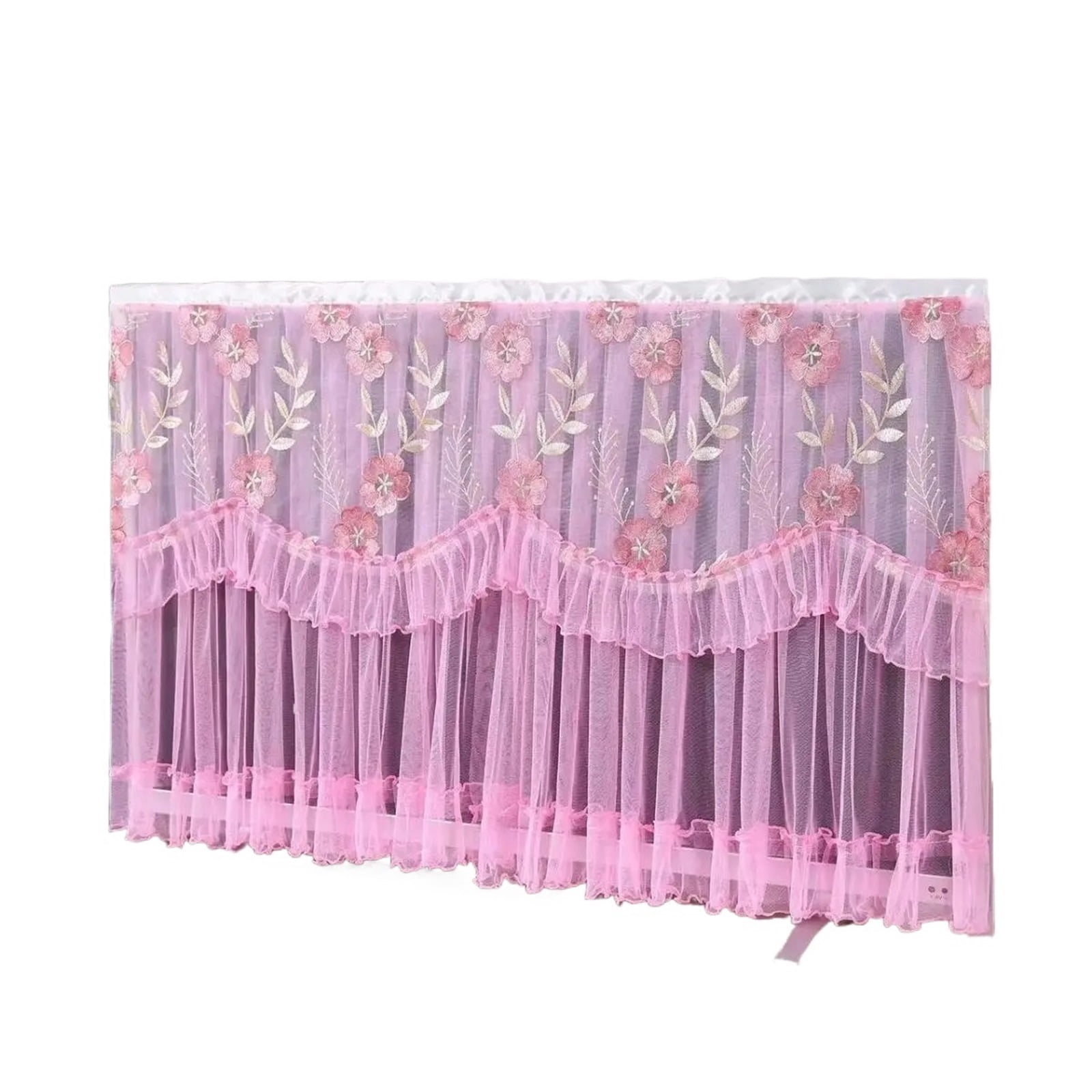 Wave Edge Embroidered Lace Double-layer TV Cover 32-85 Inch Breathable ...