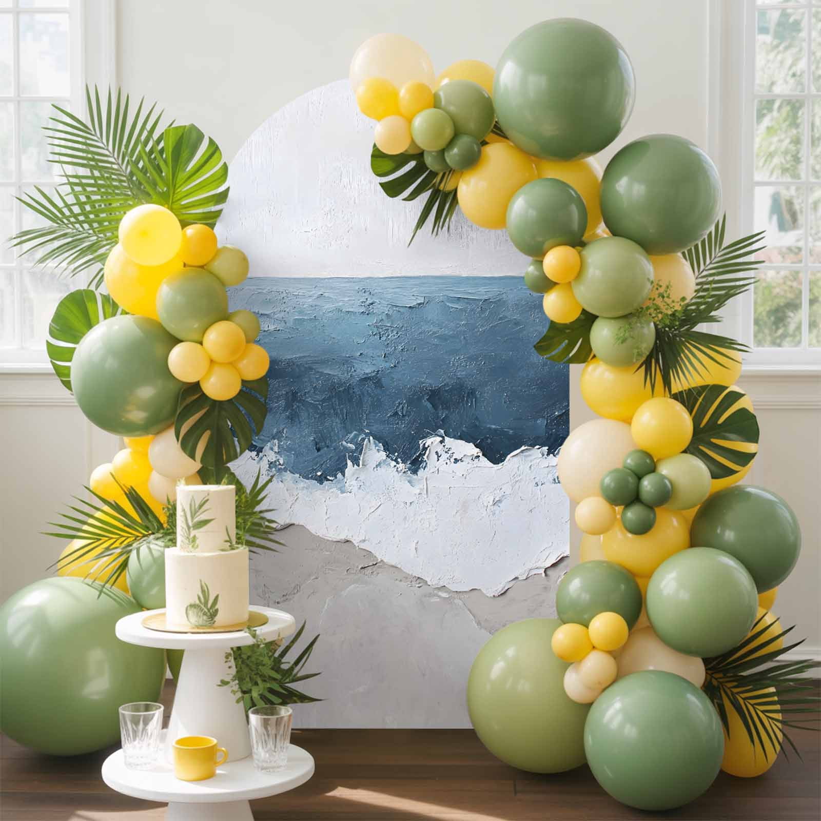 Wave Effect Modern Art Arch Backdrop Cover, 4FT, Abstract Blue Oil ...