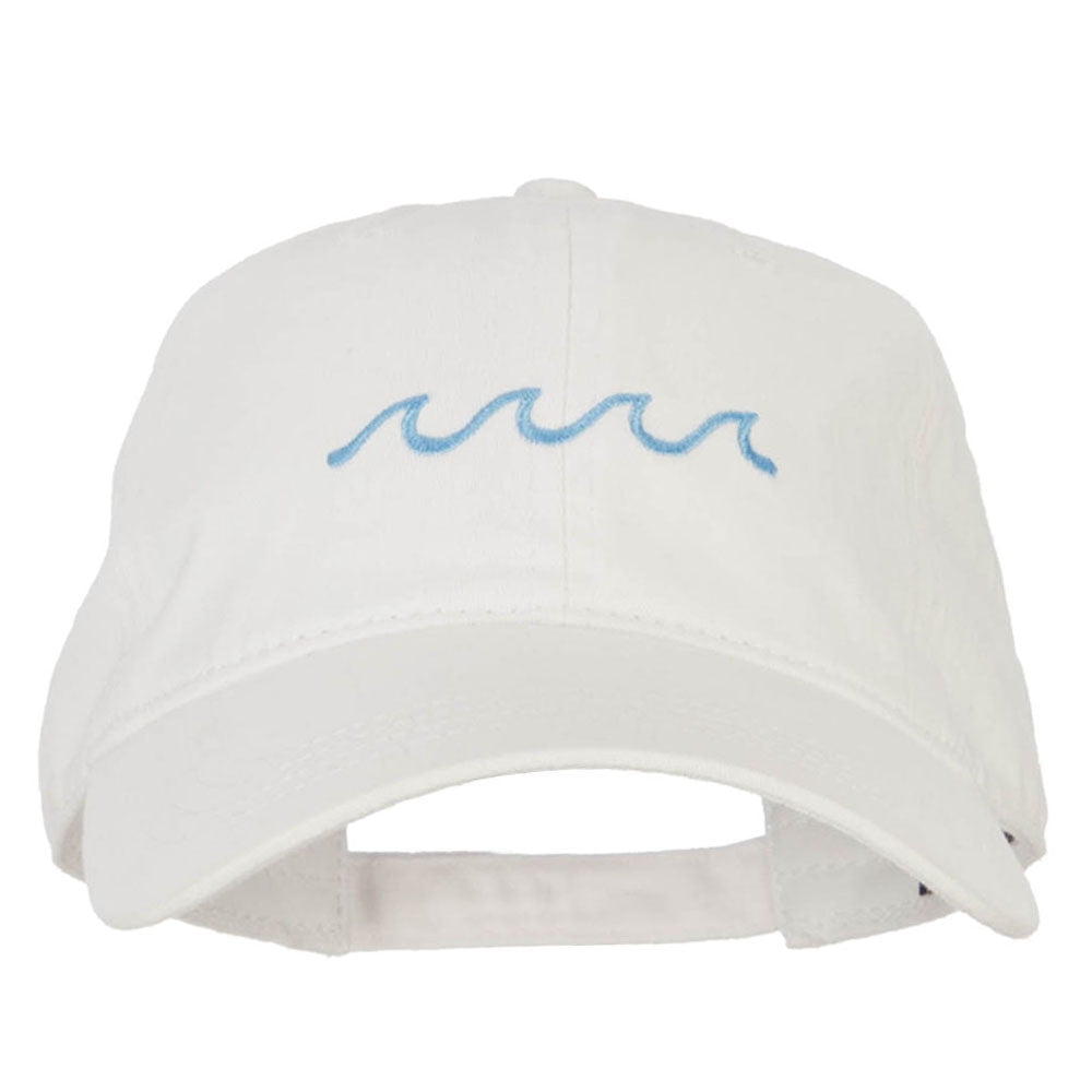 Wave Embroidered Washed Buckle Cap - White OSFM - Walmart.com