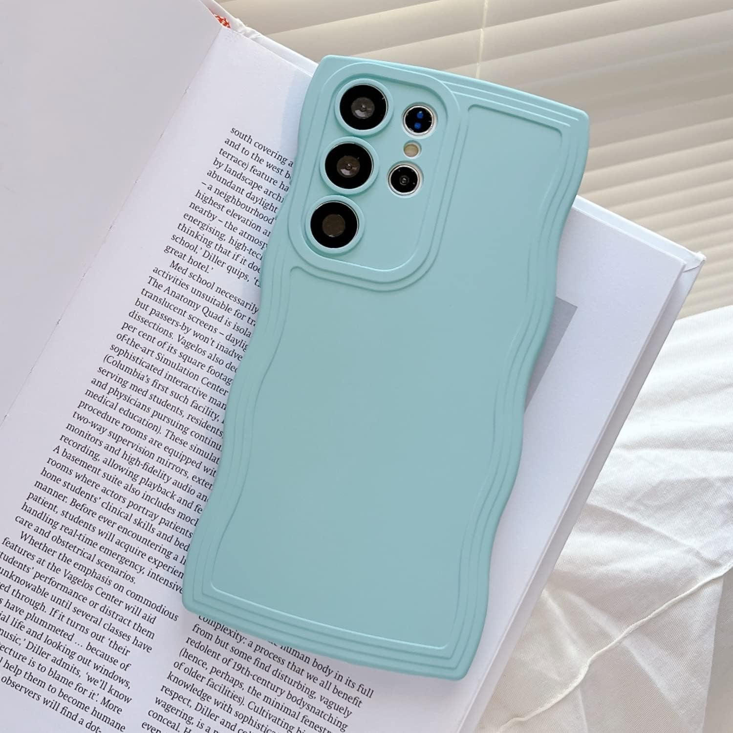 Wave Frame Case for Samsung Galaxy S22 Ultra 5G Phone Case,Cute Wave Frame Slim Fit Phone Bumper ...