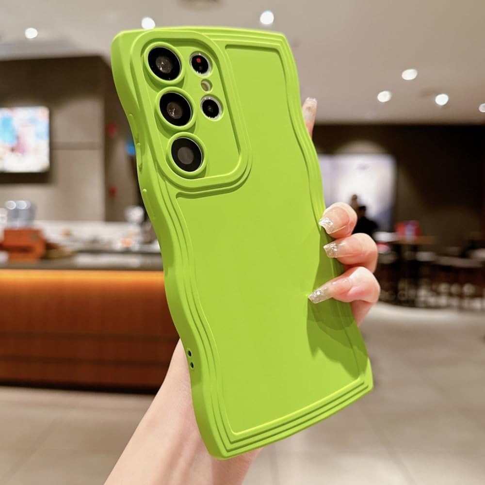 Wave Frame Case for Samsung Galaxy S22 Ultra 5G Phone Case,Cute Wave Frame Slim Fit Shockproof ...