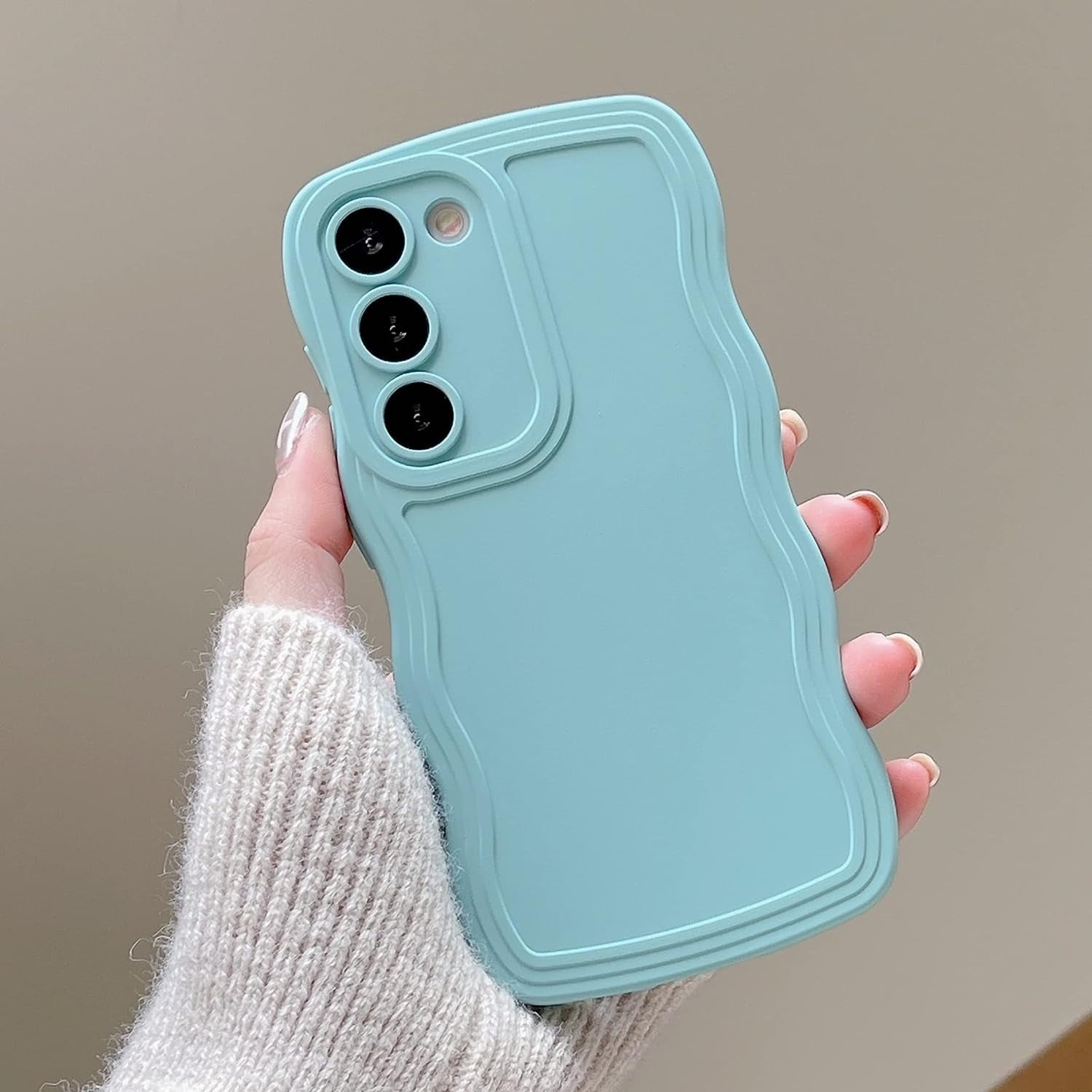 Wave Frame Case for Samsung Galaxy S23 5G Phone Case,Cute Wave Frame Slim Fit Shockproof Phone ...