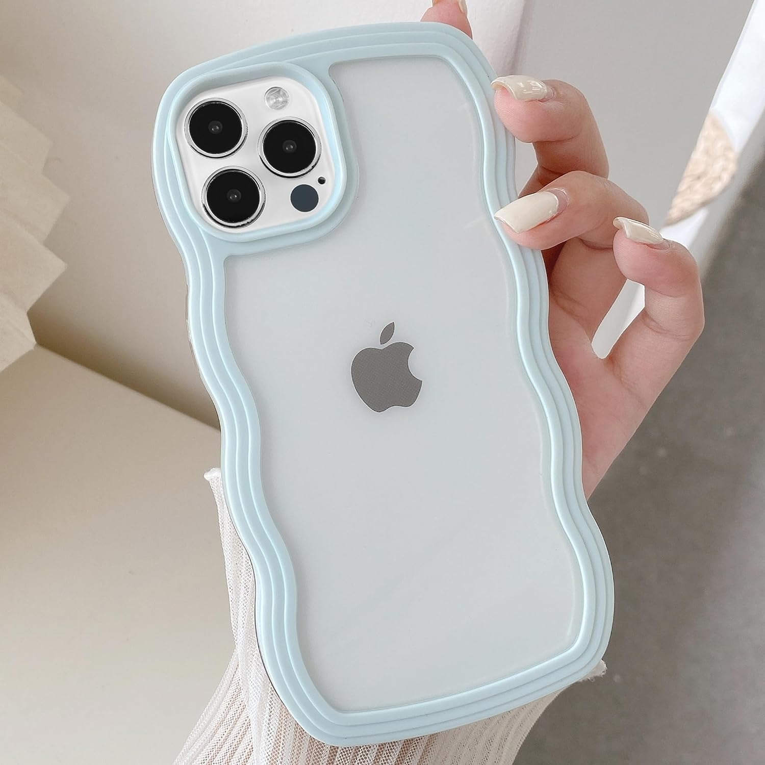 Wave Frame Clear Case for iPhone 13 Pro Max 6.7 inch Case Clear,Cute Wave Frame Slim Fit ...