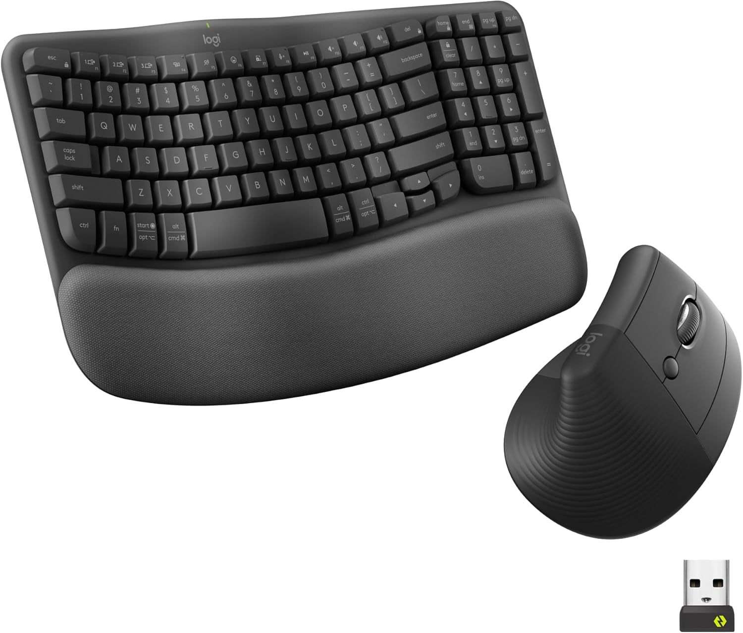 Wave Keys & Lift Vertical Mouse - Ergonomic Wireless Keyboard and Mouse ...