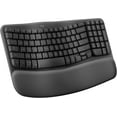 Wave Keys Wireless Ergonomic Keyboard with Cushioned Palm Rest ...