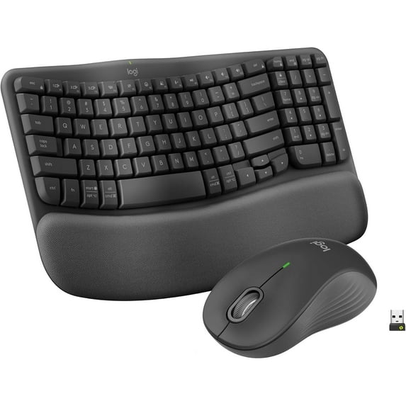 Wave Keys Wireless Ergonomic Keyboard with Cushioned Palm Rest ...