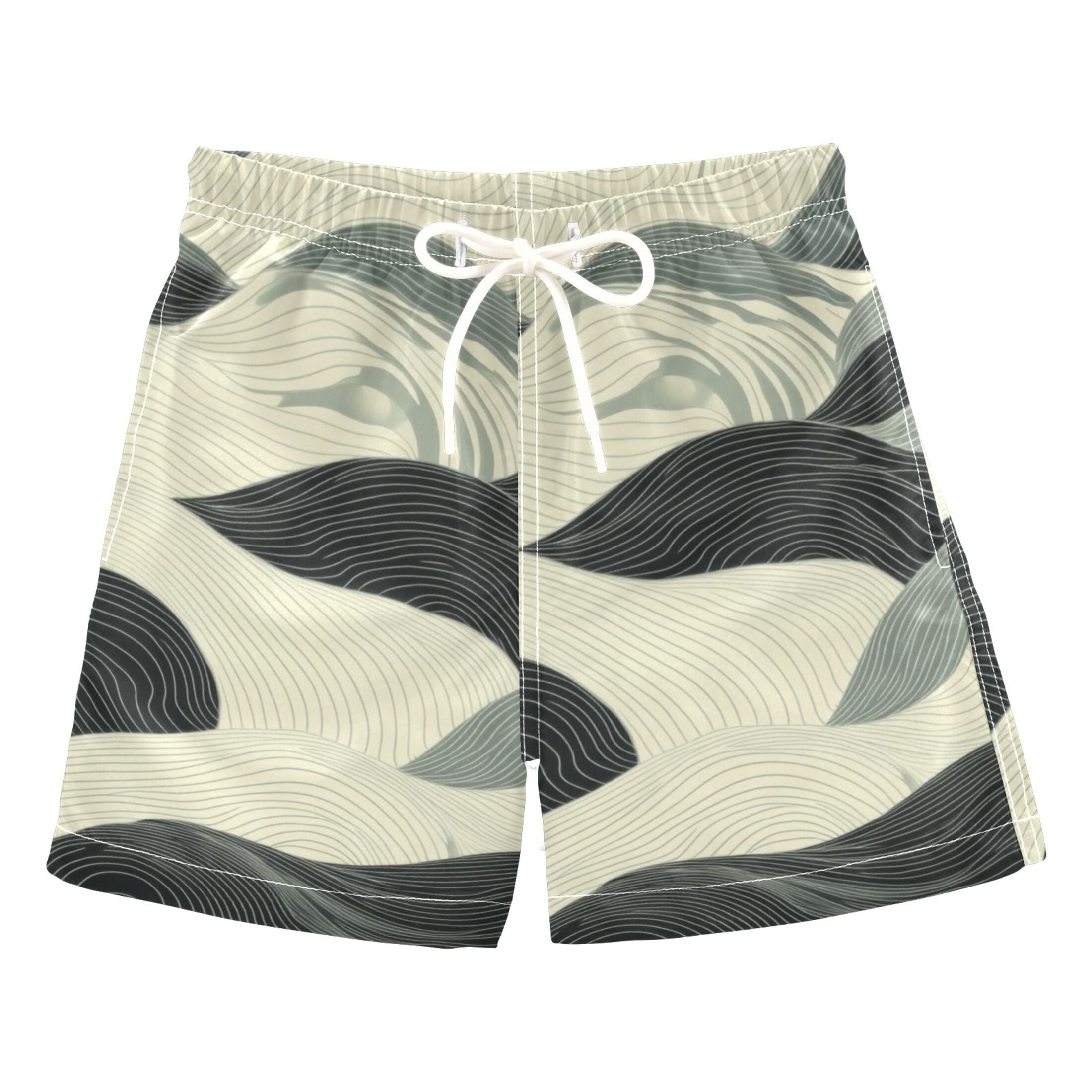 Wave Landscape Art Boys Swim Trunks Quick Dry Boy Swim Shorts for 3-14 ...
