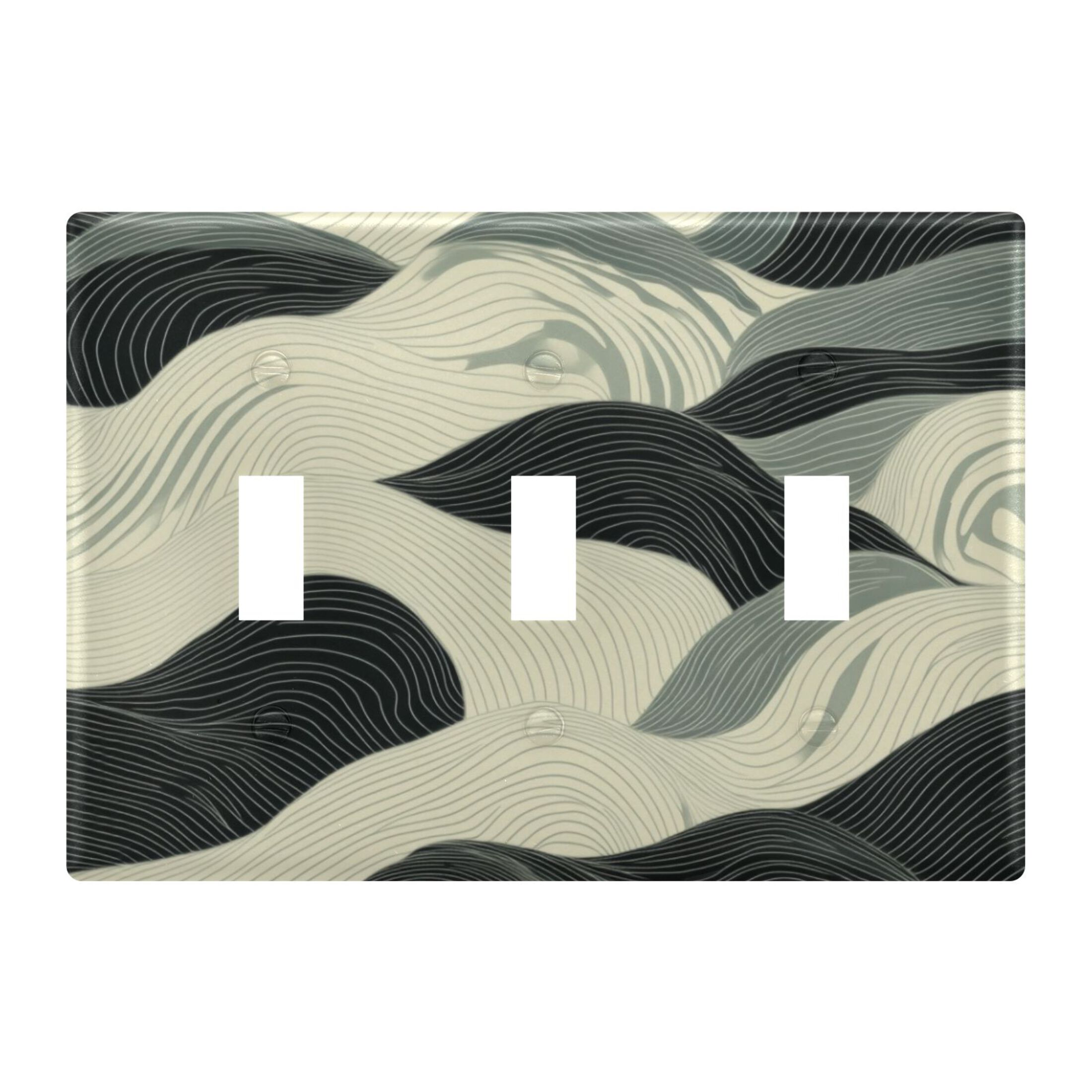 Wave Landscape Art Light Switch Cover Decorative 3 Gang Wall Plate ...