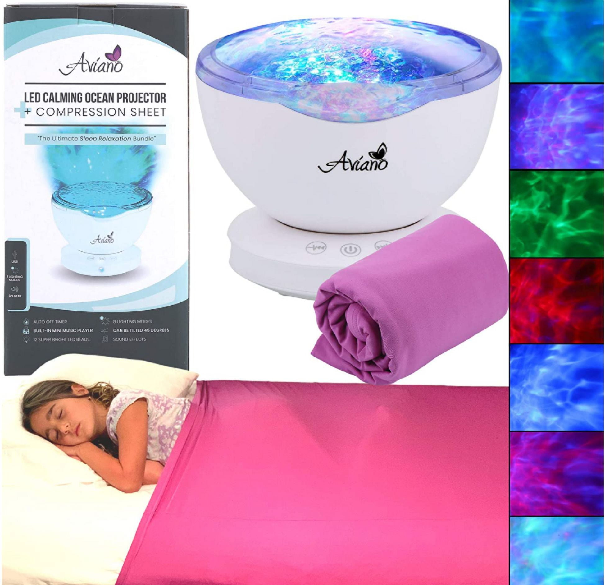 Wave Light Projector for Autism Sensory Toys Bundle with Blue ...
