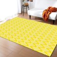 Wave Lines Modern Art Yellow Area Rug, Golden Ocean Waves Home Decor ...