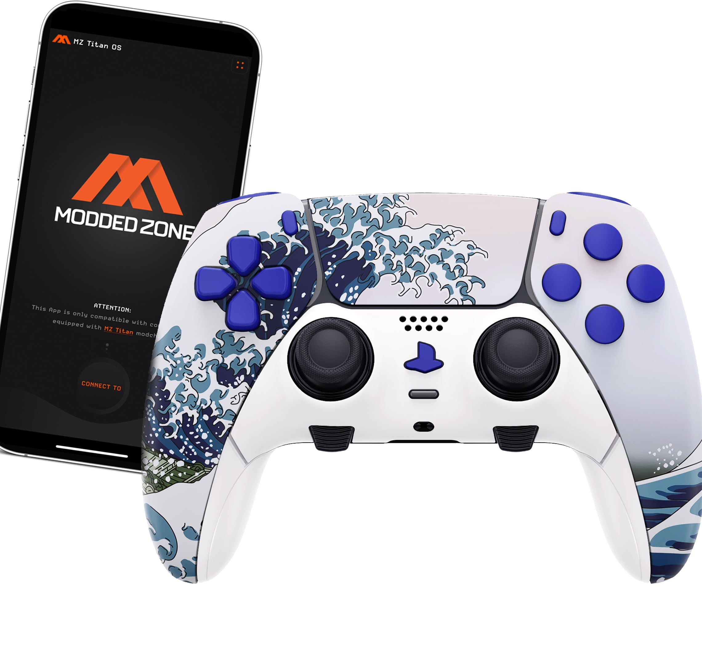 Wave ModdedZone Custom Modded Edge Controller for PS5 & PC With Mobile App Controlled Smart Anti ...