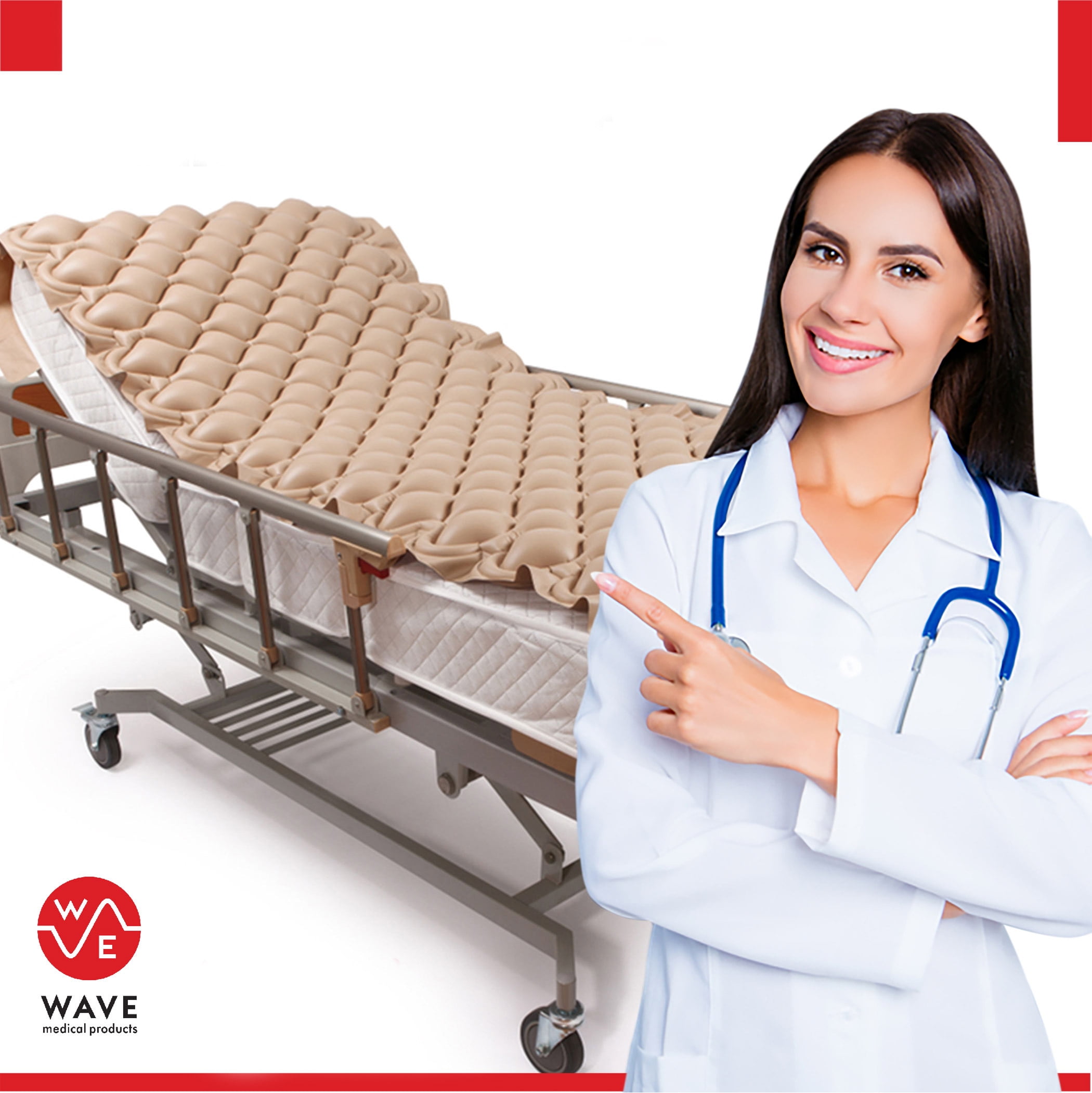 Wave Medical Products Premium Alternating Pressure Mattress, Quiet Pump ...