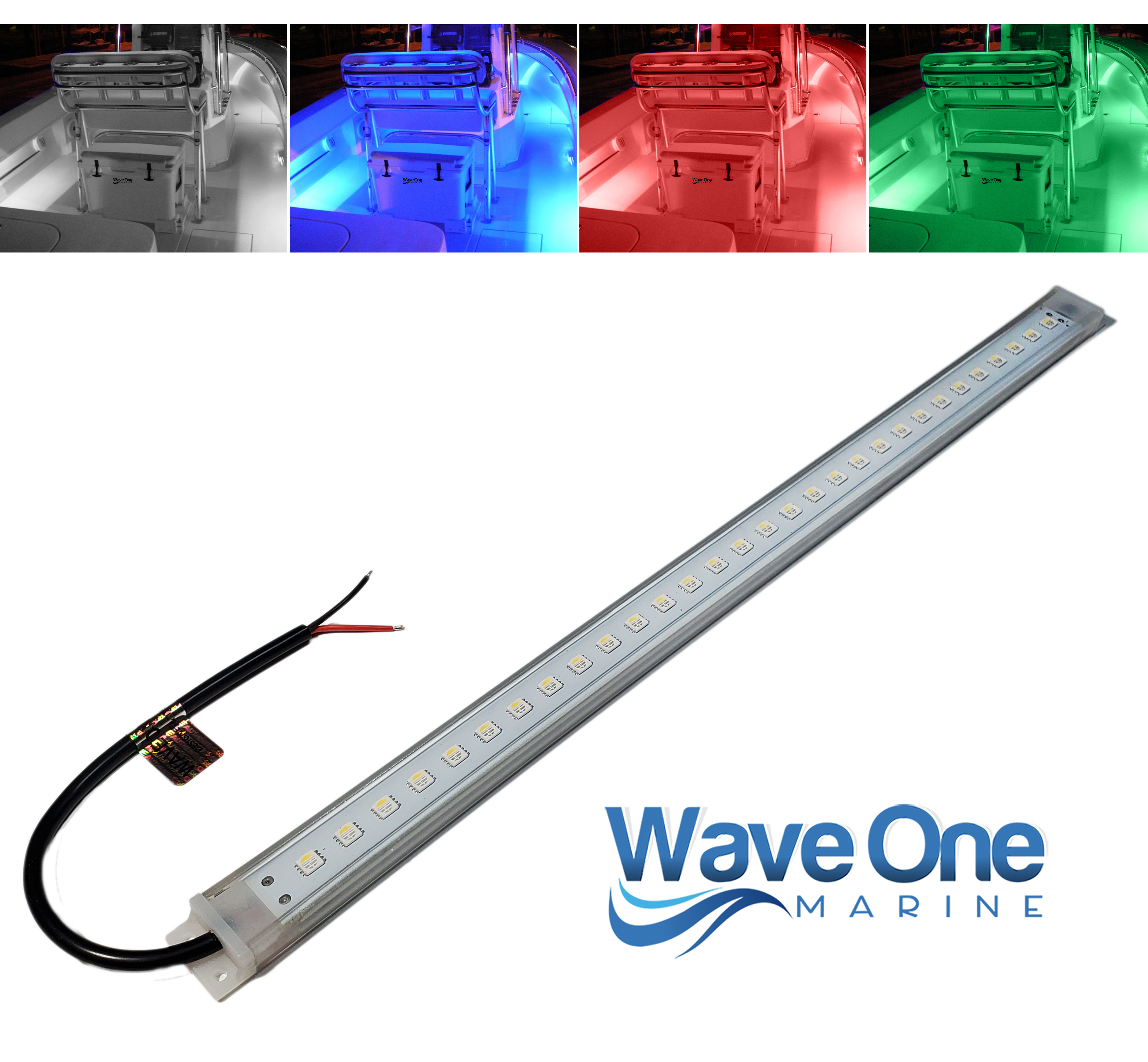 Wave One Marine | 16" RGBW LED Utility Courtesy Accent Light Strip ...