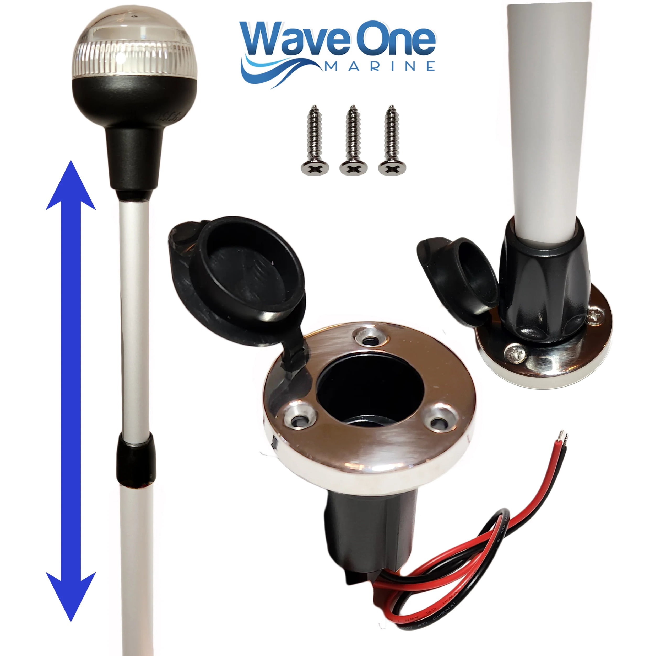 Wave One Marine | Adjustable Telescoping All-Around LED Anchor Light ...
