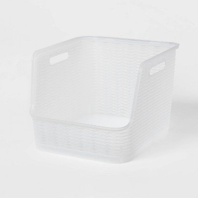 Wave Open Front Bin Gray : Stackable Storage, 21 Volume, 13" Cube ...