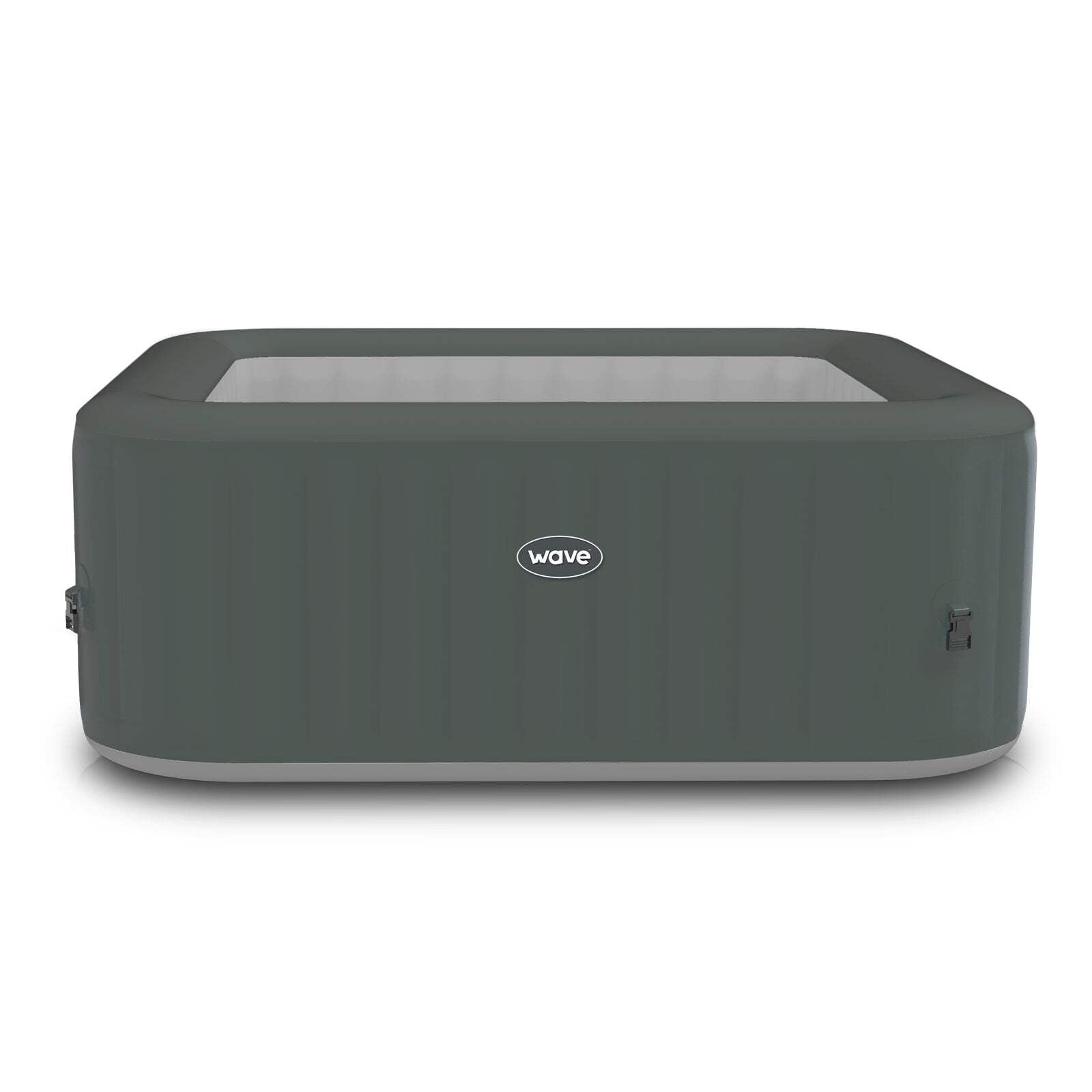 Wave Pacific Inflatable 6-Person Square Hot Tub EnergySave Bundle with Integrated Eco Heater and ...