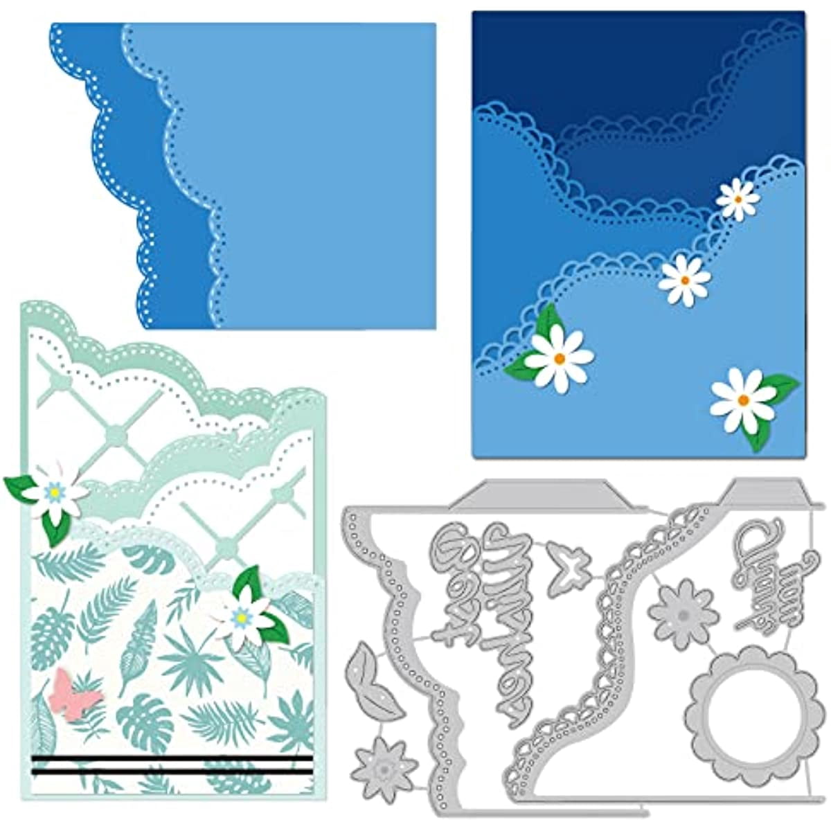 Wave Pattern Cutting Dies Stencil Foldable Wave Border Carbon Steel ...